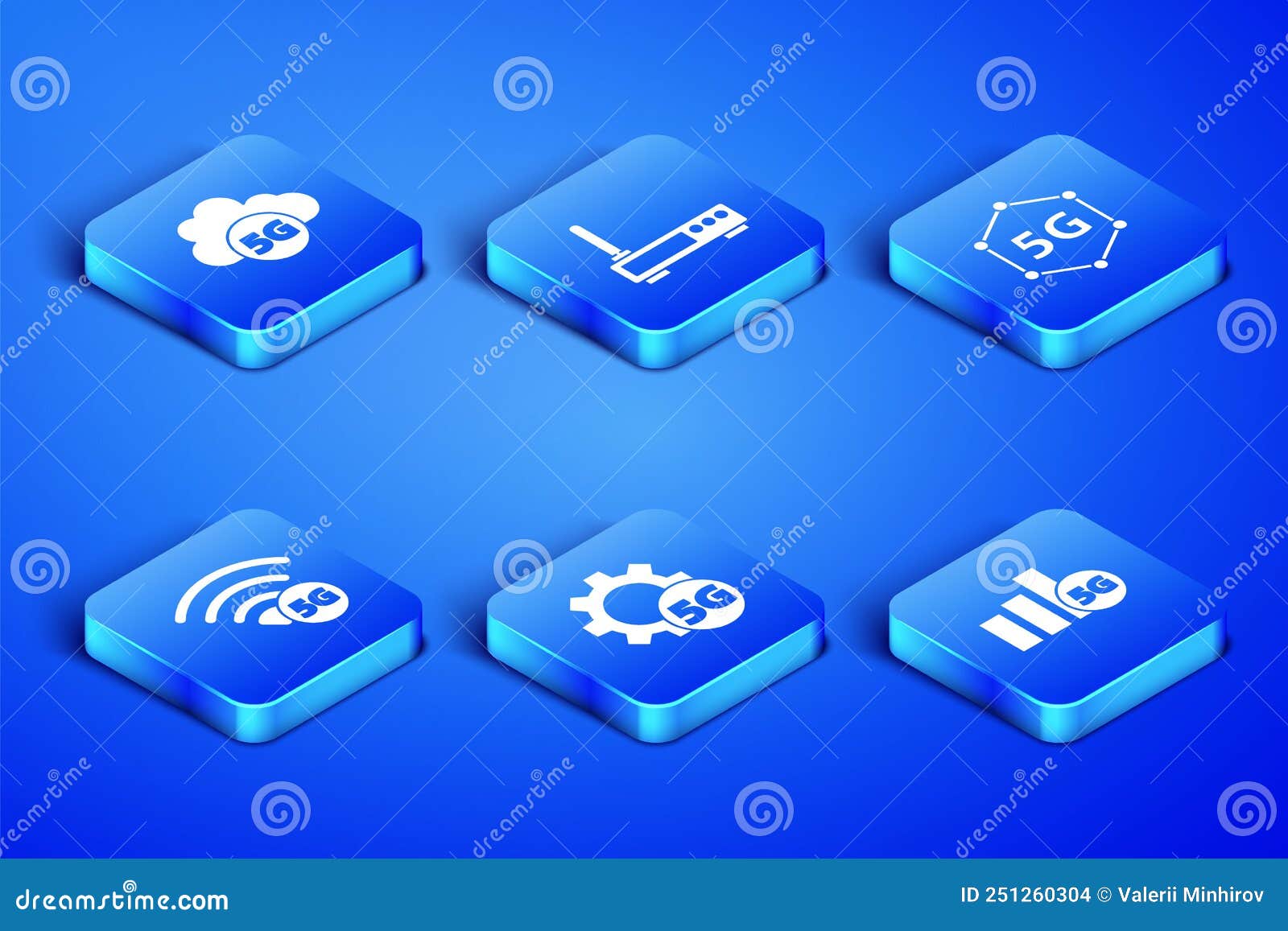 Set 5G Network, Cloud, Setting, Router and Wi-fi Signal and Icon ...
