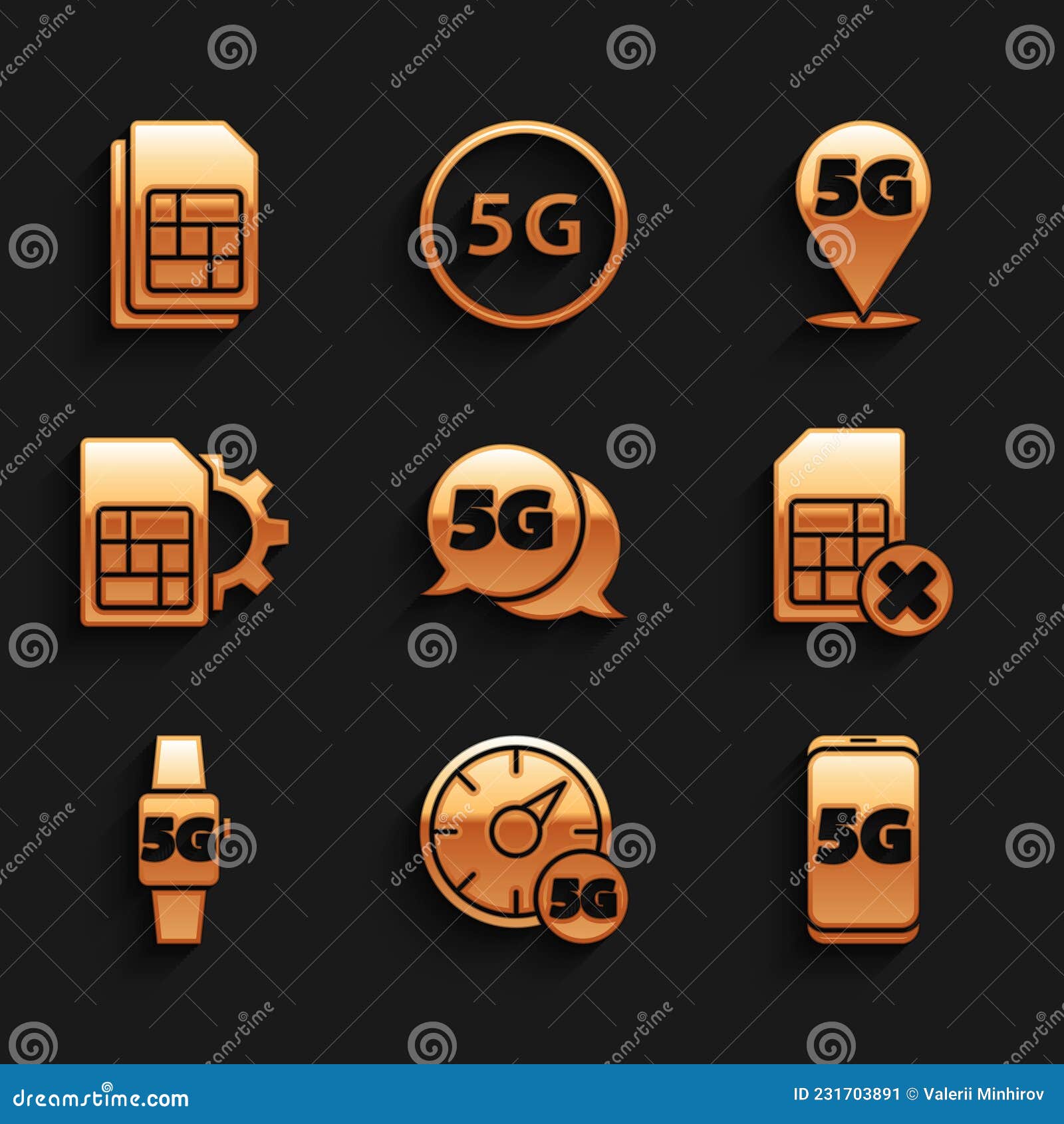 Set 5G Network, Digital Speed Meter, Mobile with, Sim Card Rejected, Smart Watch, Setting ...