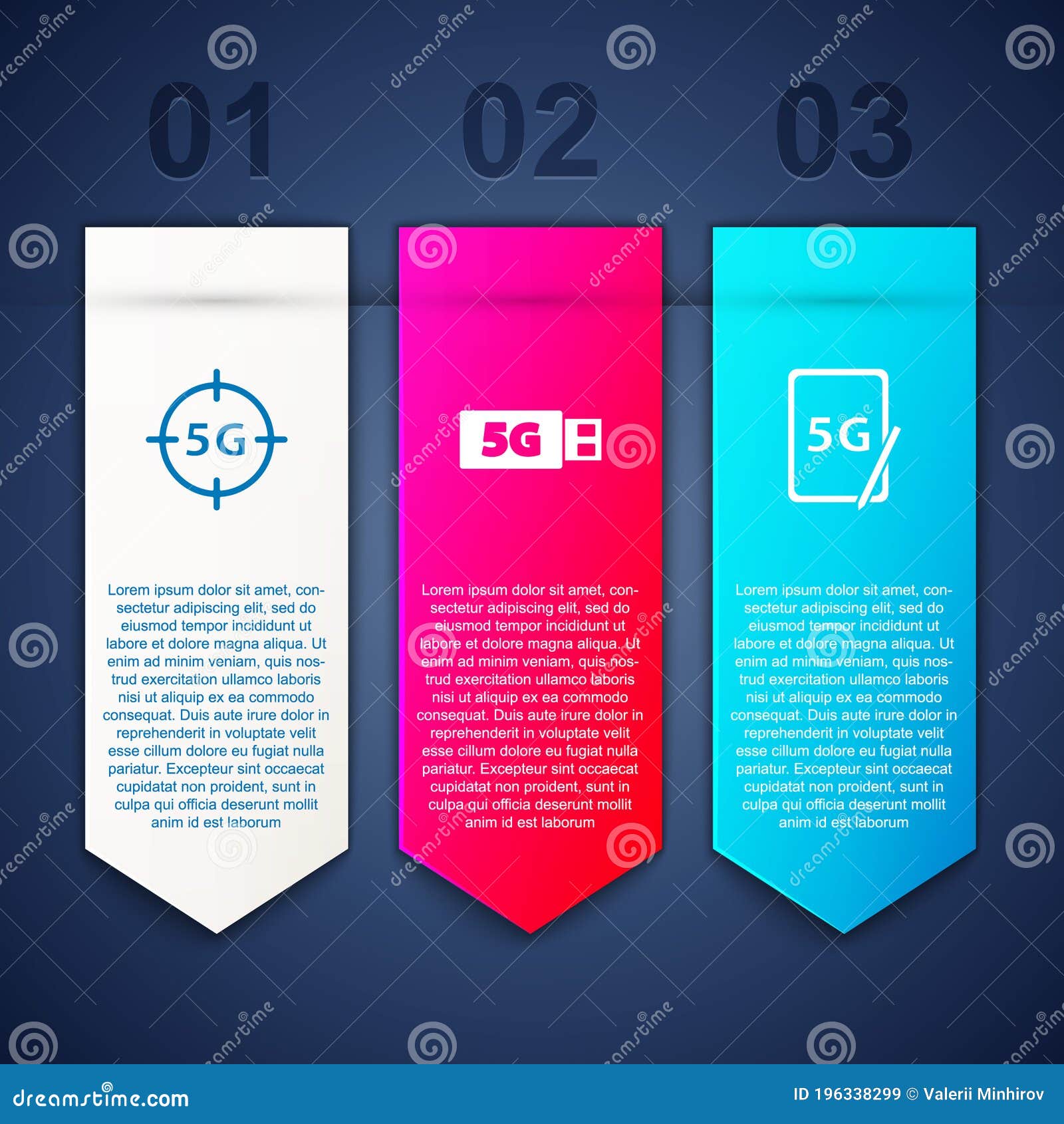 Set 5G Network, Modem and Graphic Tablet with. Business Infographic ...