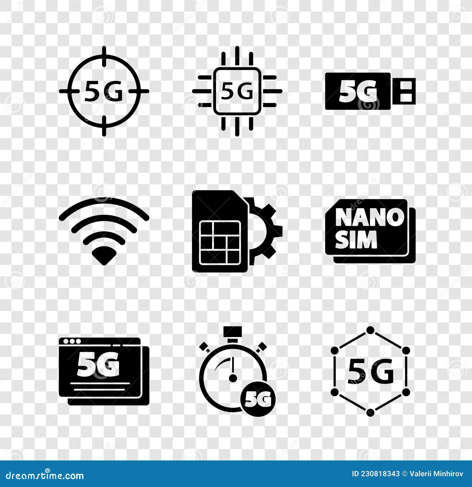 Set 5G Network, Processor, Modem, Digital Speed Meter, Wi-Fi Wireless ...