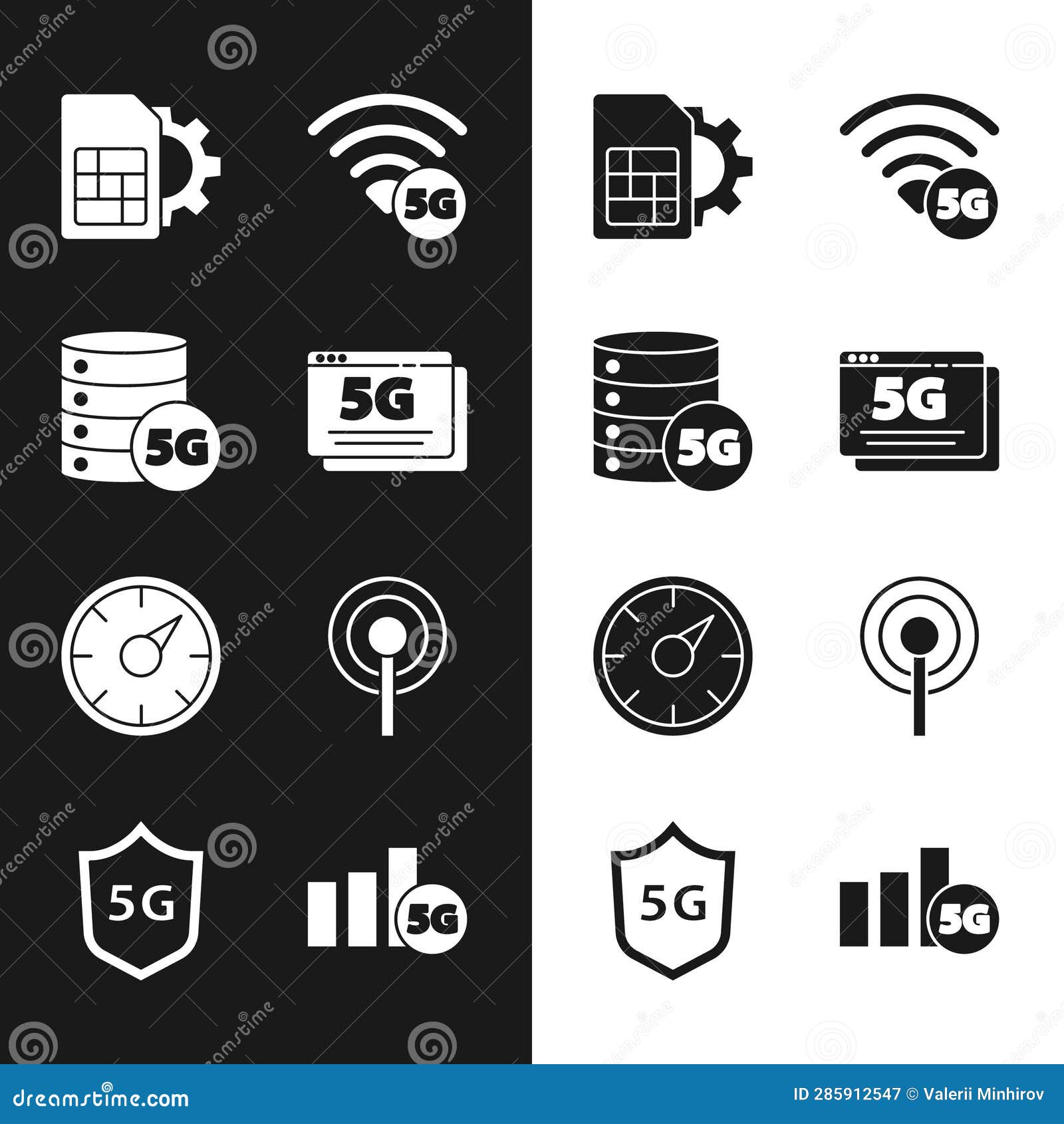 Set 5G Network, Server, Sim Card Setting, Digital Speed Meter, Antenna ...