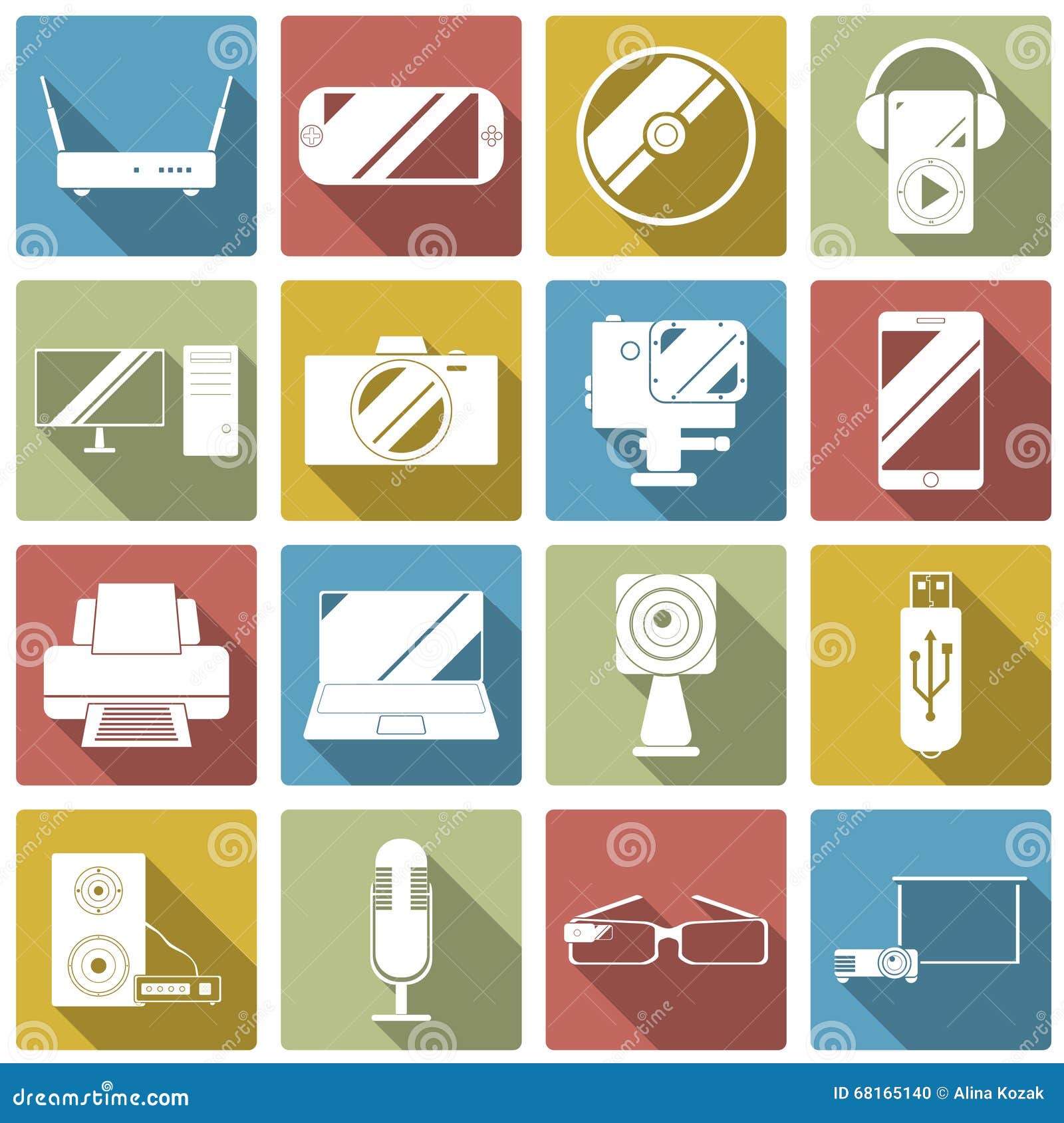 Set of Gadget Icon. Vector Illustration Stock Illustration ...