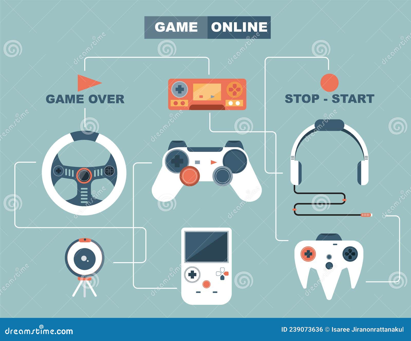 Set of Gadget Signs, Game Icons,Vector Illustrations. Stock Vector ...