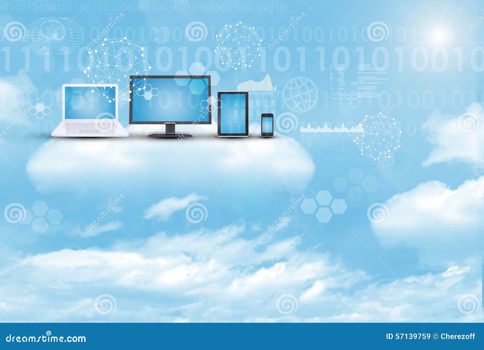 Set of Gadgets on Sky Background Stock Image - Image of open, chart ...