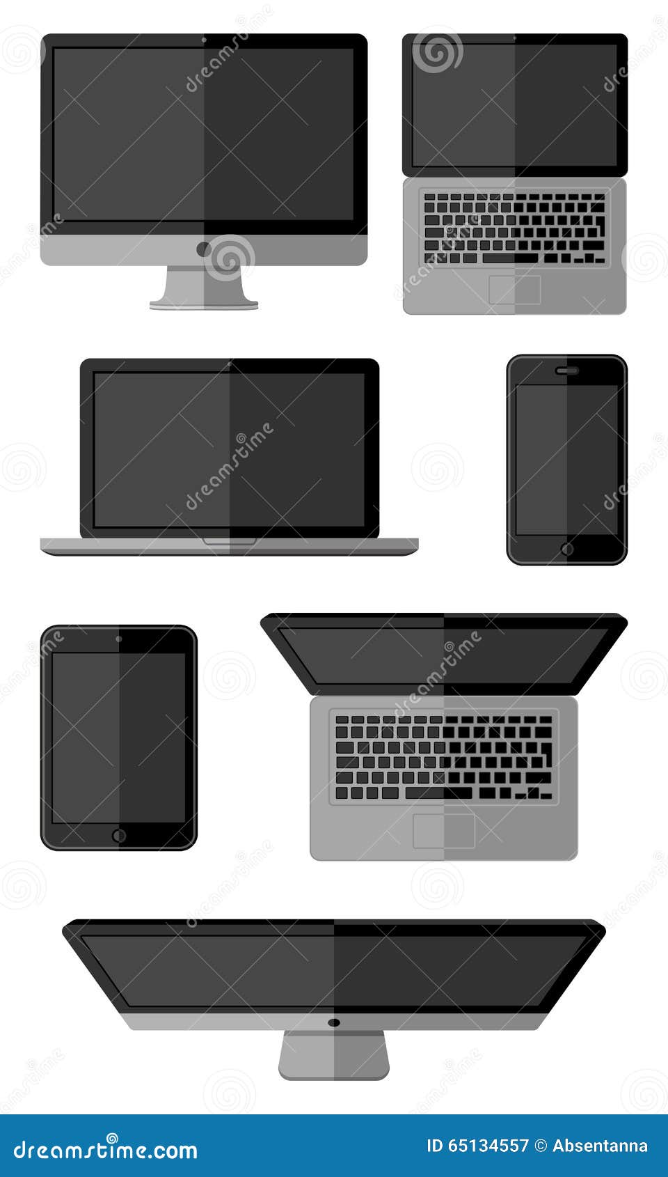 Set of gadgets stock vector. Illustration of cell, office - 65134557