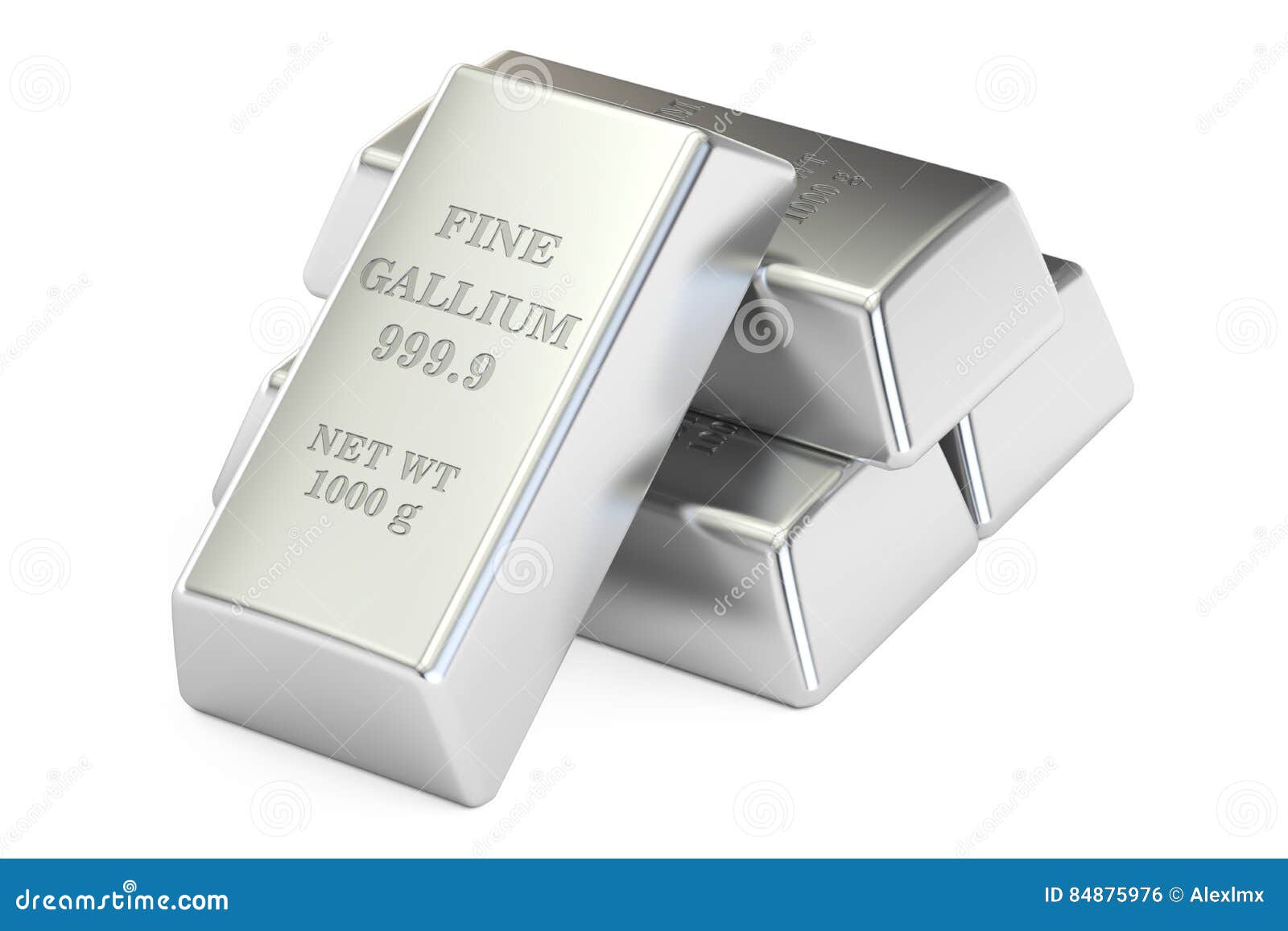 Set of Gallium Ingots, 3D Rendering Stock Illustration - Illustration ...