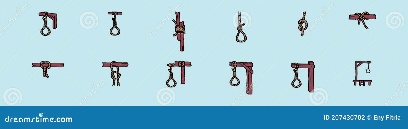 Set of Gallows Cartoon Icon Design Template with Various Models. Vector ...