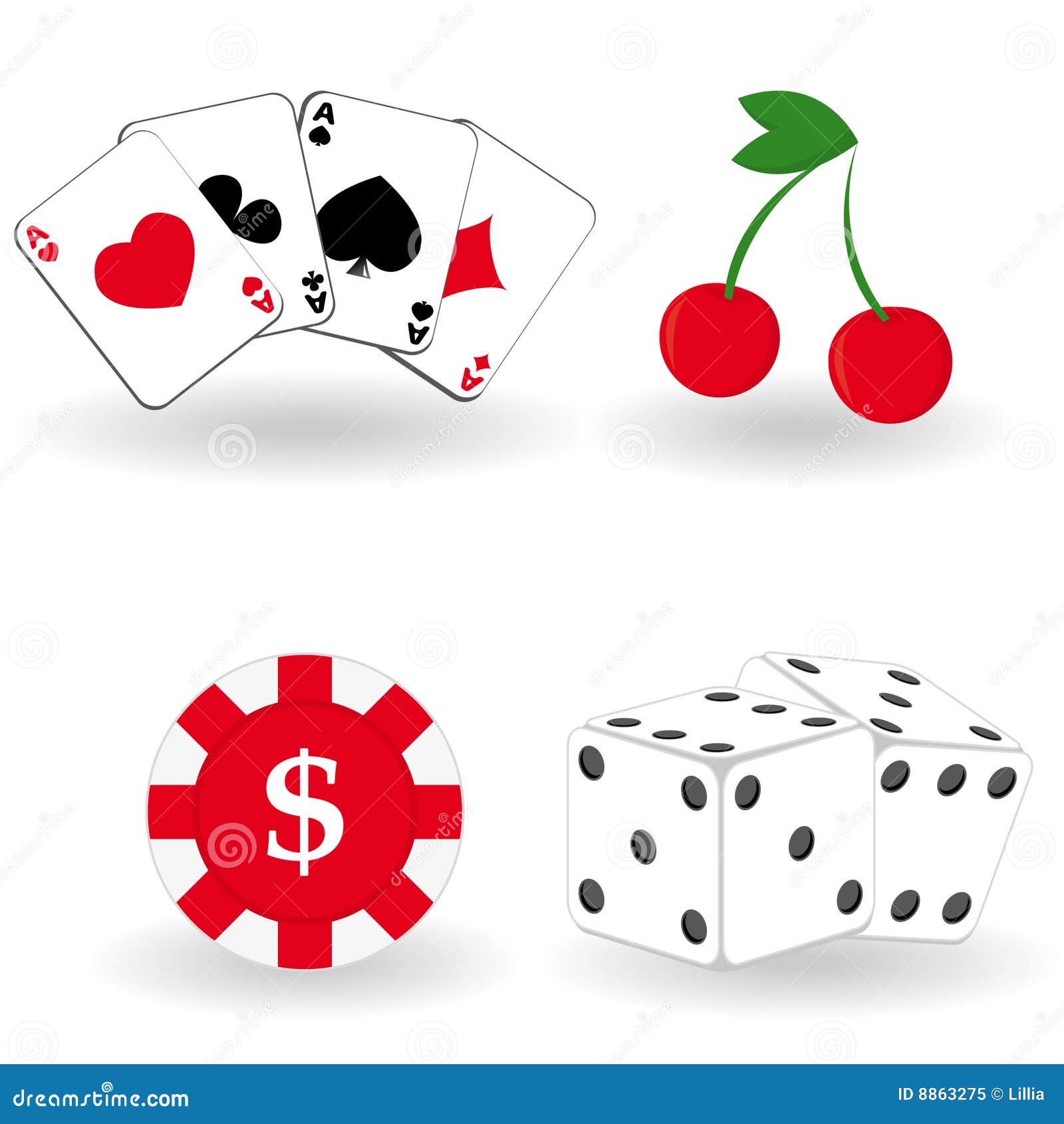 Set of gambling icons stock vector. Illustration of risk - 8863275