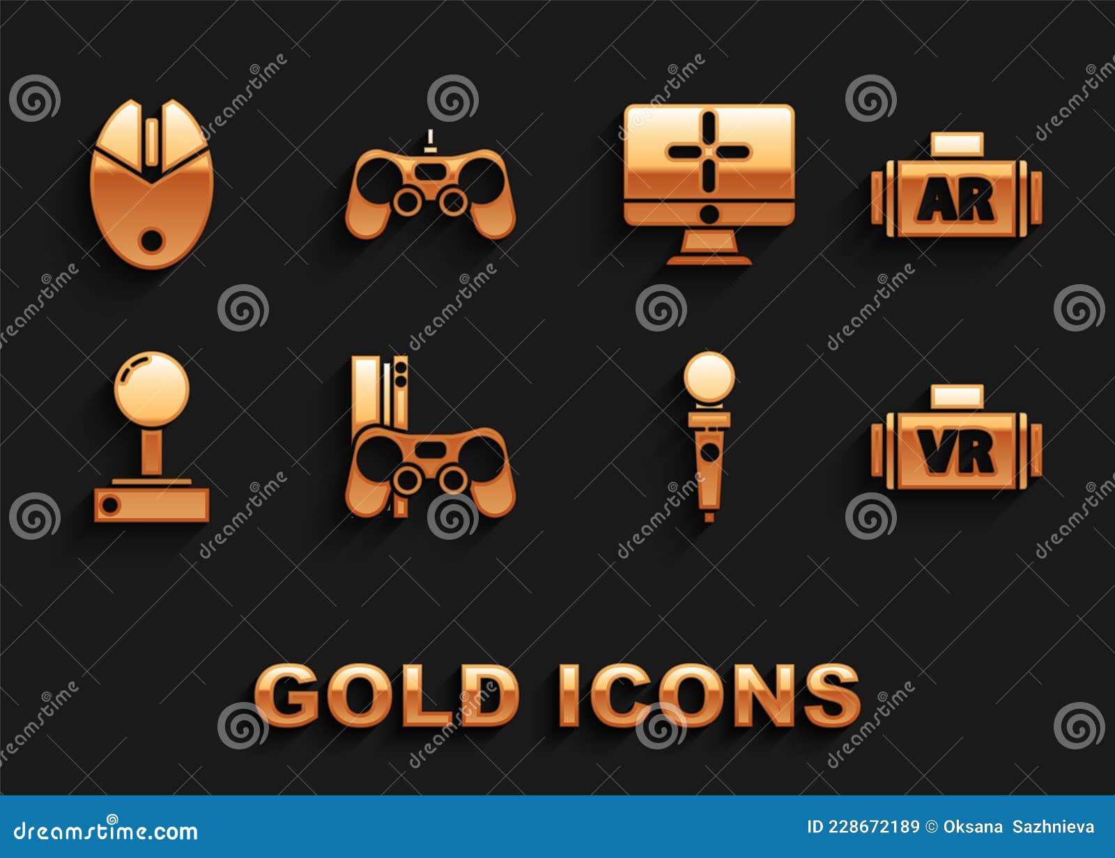 Set Game Console with Joystick, Ar, Augmented Reality, Virtual Glasses ... Set Game Console with Joystick, Ar, Augmented Reality, Virtual Glasses ...