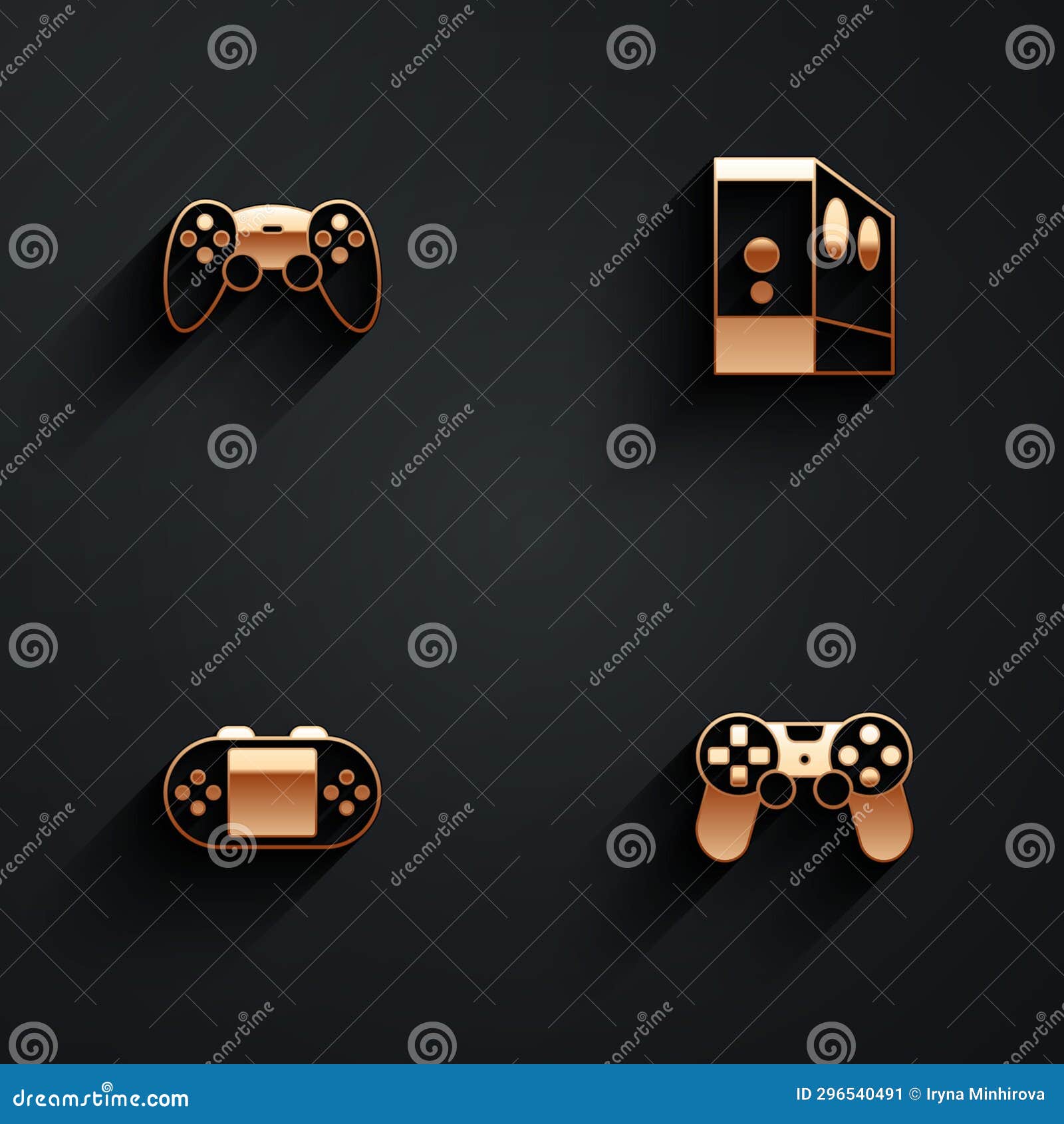 Set Game Controller or Joystick, Case of Computer, Portable Video Game Console and Icon with ...