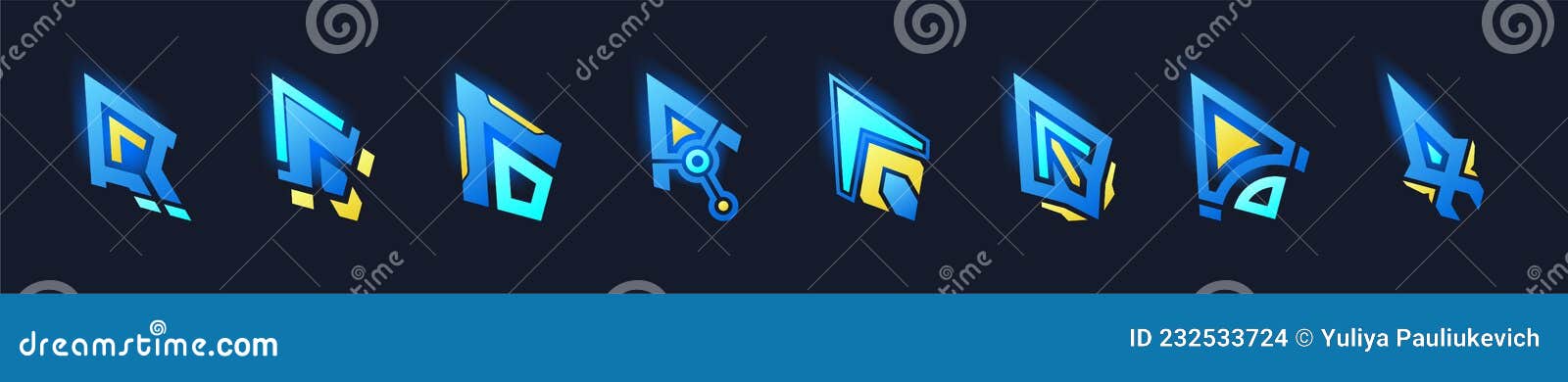 Set of Game Cursors or Pointer Icons, Click Arrows Stock Vector - Illustration of design, symbol ...