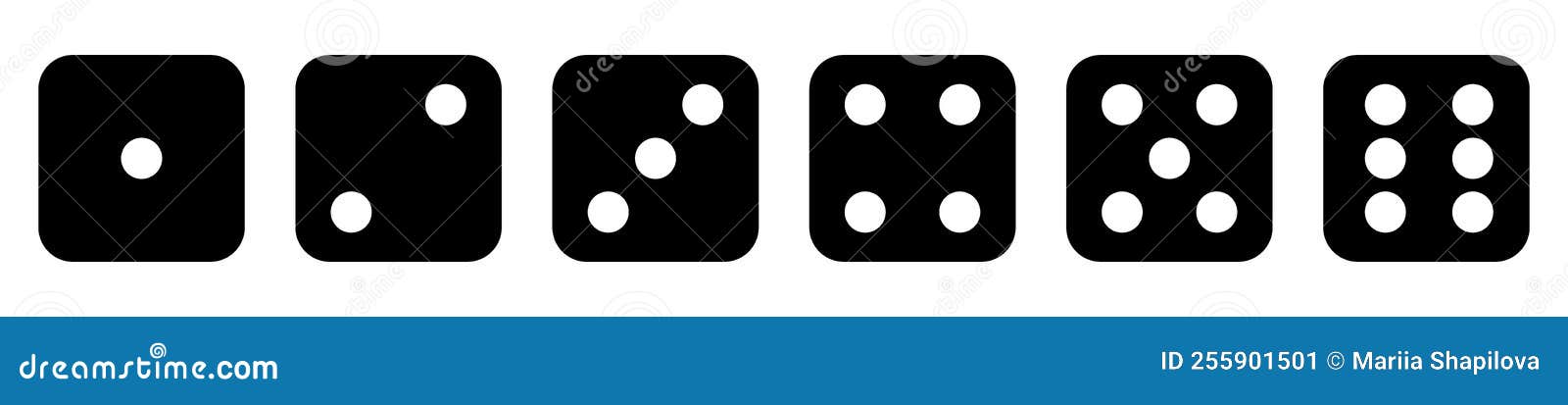 Set of game dice stock vector. Illustration of gambling - 255901501