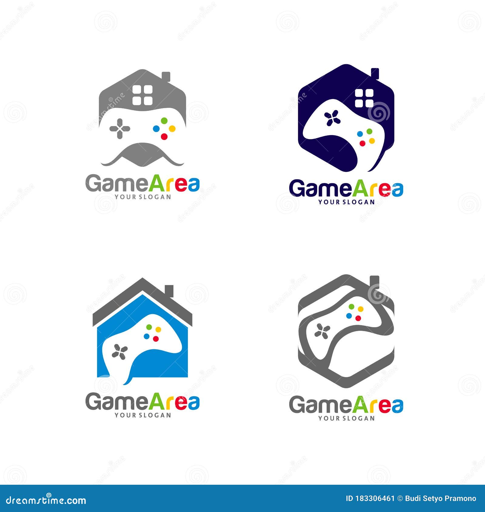 Set of Game House Logo Vector Template, Creative Home Game Logo Design ...
