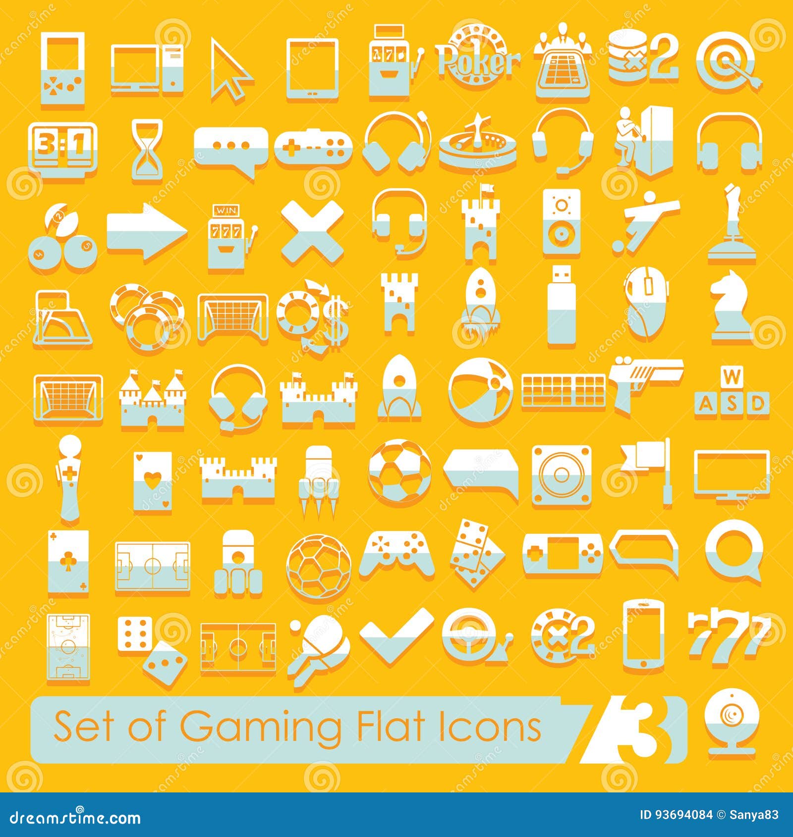 Set of game icons stock vector. Illustration of diversity - 93694084