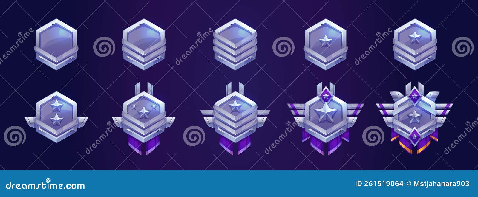 Set of Game Rank Icons Isolated on Dark Blue Stock Vector ... Set of Game Rank Icons Isolated on Dark Blue Stock Vector ...