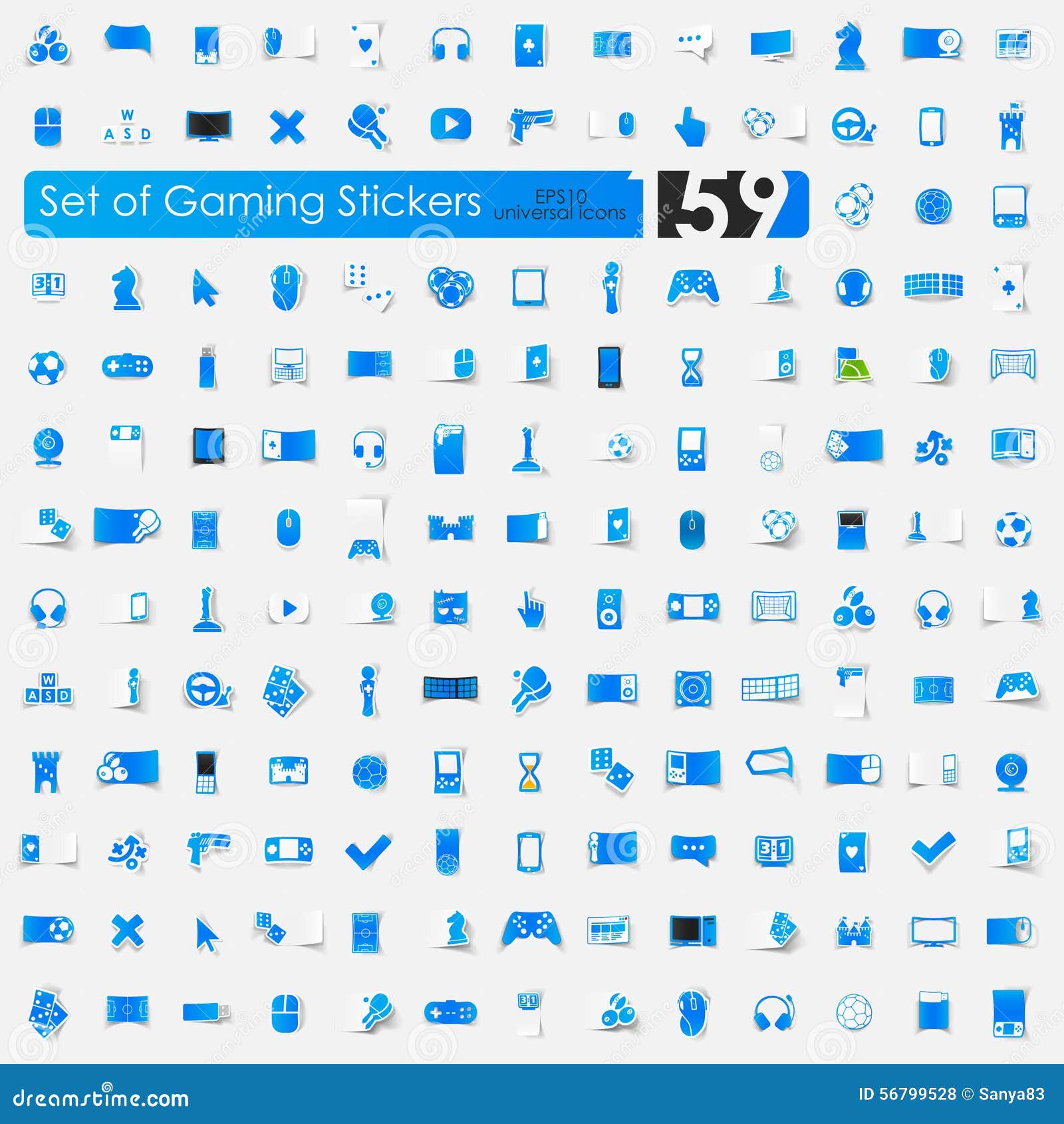 Set of game stickers stock vector. Illustration of gamepad - 56799528