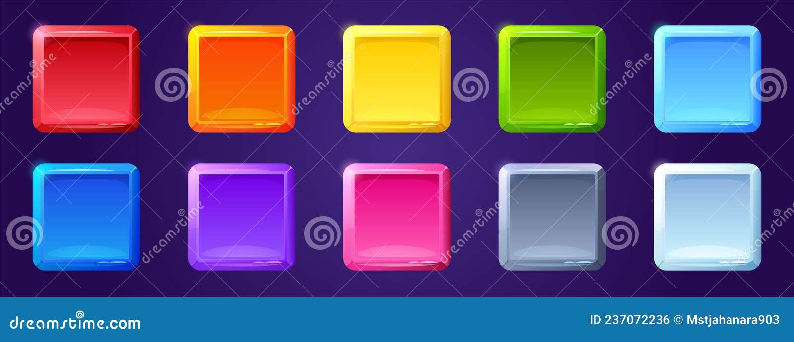 Set of Game Ui App Icons, Square Buttons for Menu Stock Vector - Illustration of grey, design ...
