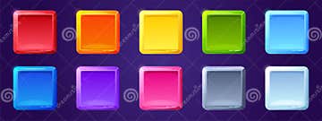 Set of Game Ui App Icons, Square Buttons for Menu Stock Vector - Illustration of vector, board ...