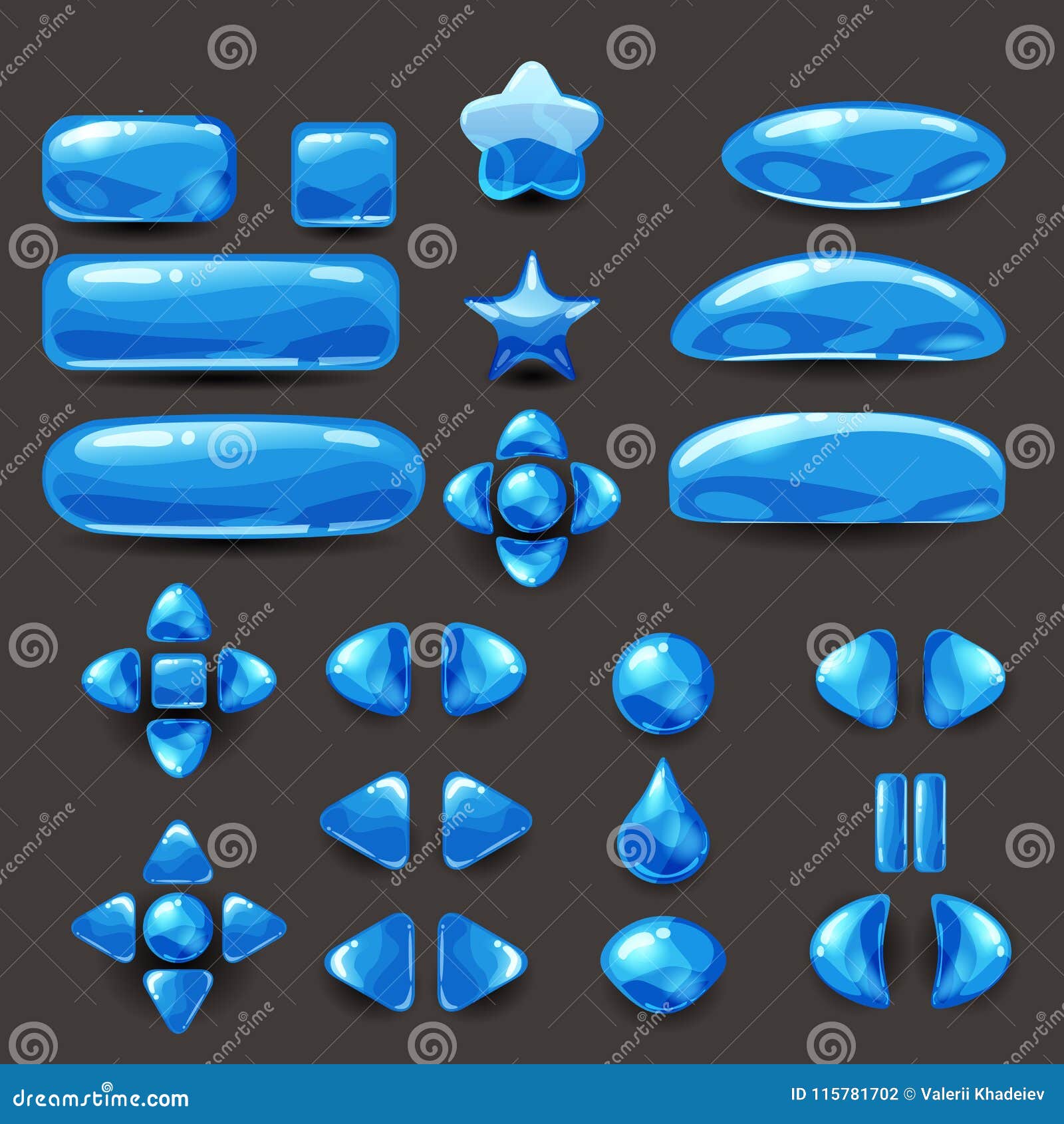 Set Game Ui Complete Blue Menu Of Graphical User Interface Gui To Build 2d Games Casual Game