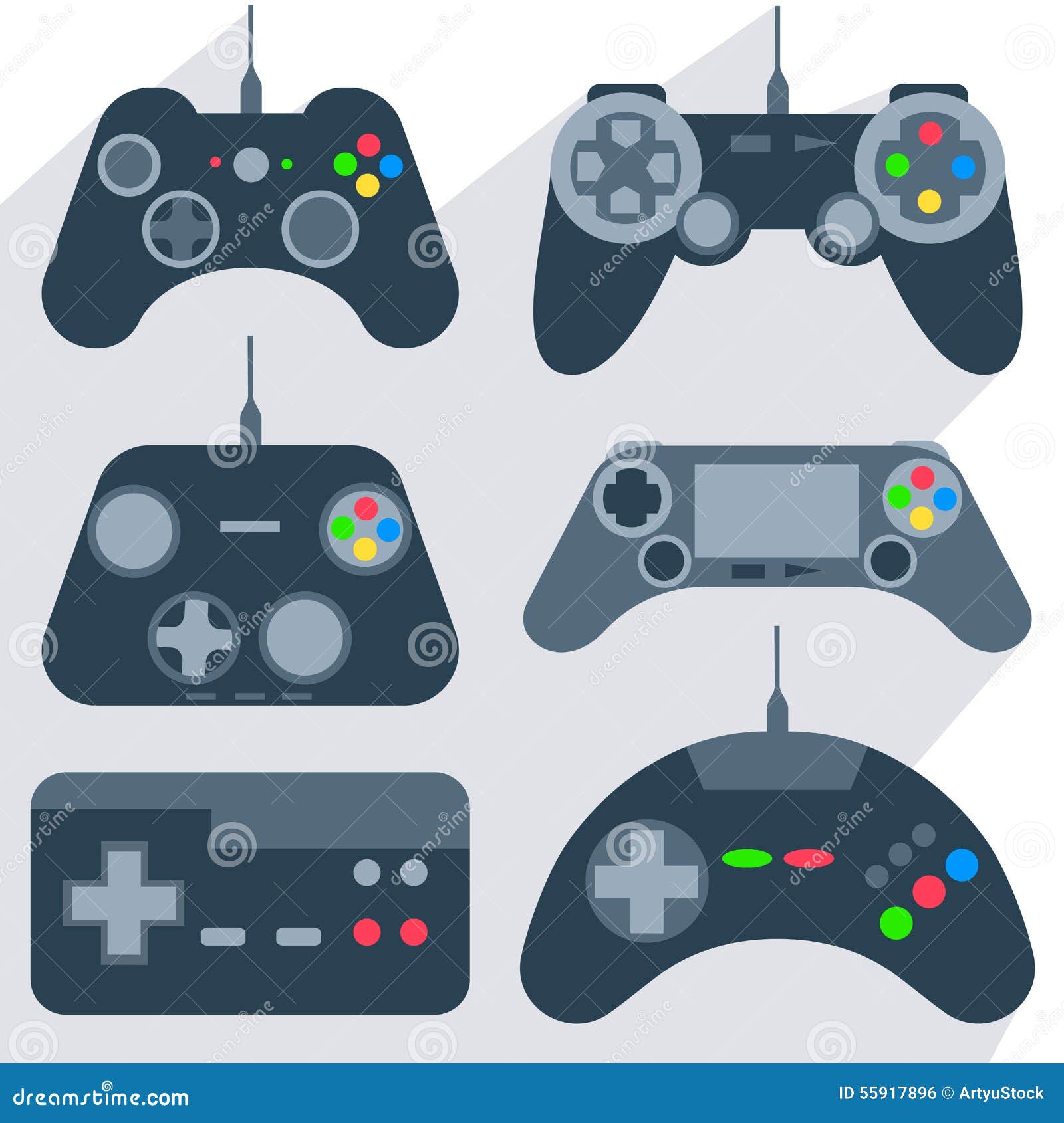 Set gamepad icons stock vector. Illustration of entertainment - 55917896