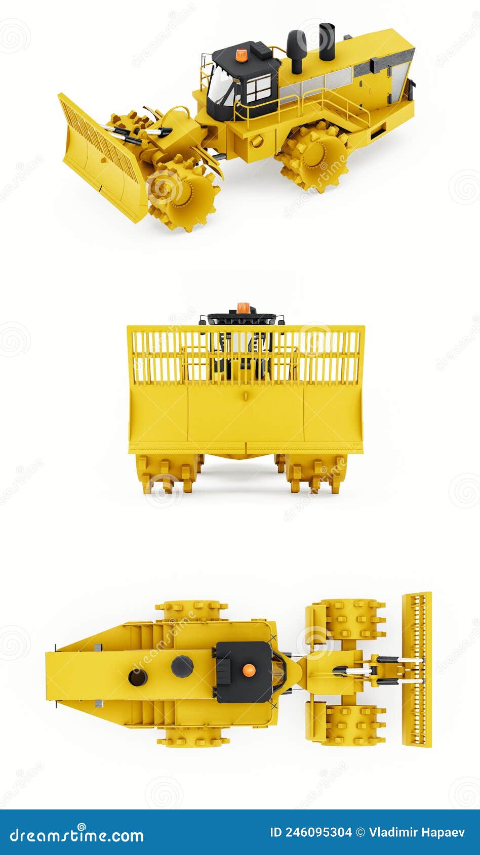 Set Garbage Compactor Machine For Landfills. Industrial Bulldozer For ...