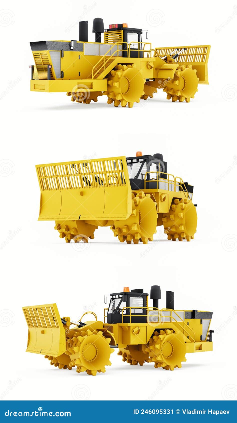 Set Garbage Compactor Machine For Landfills. Industrial Bulldozer For ...