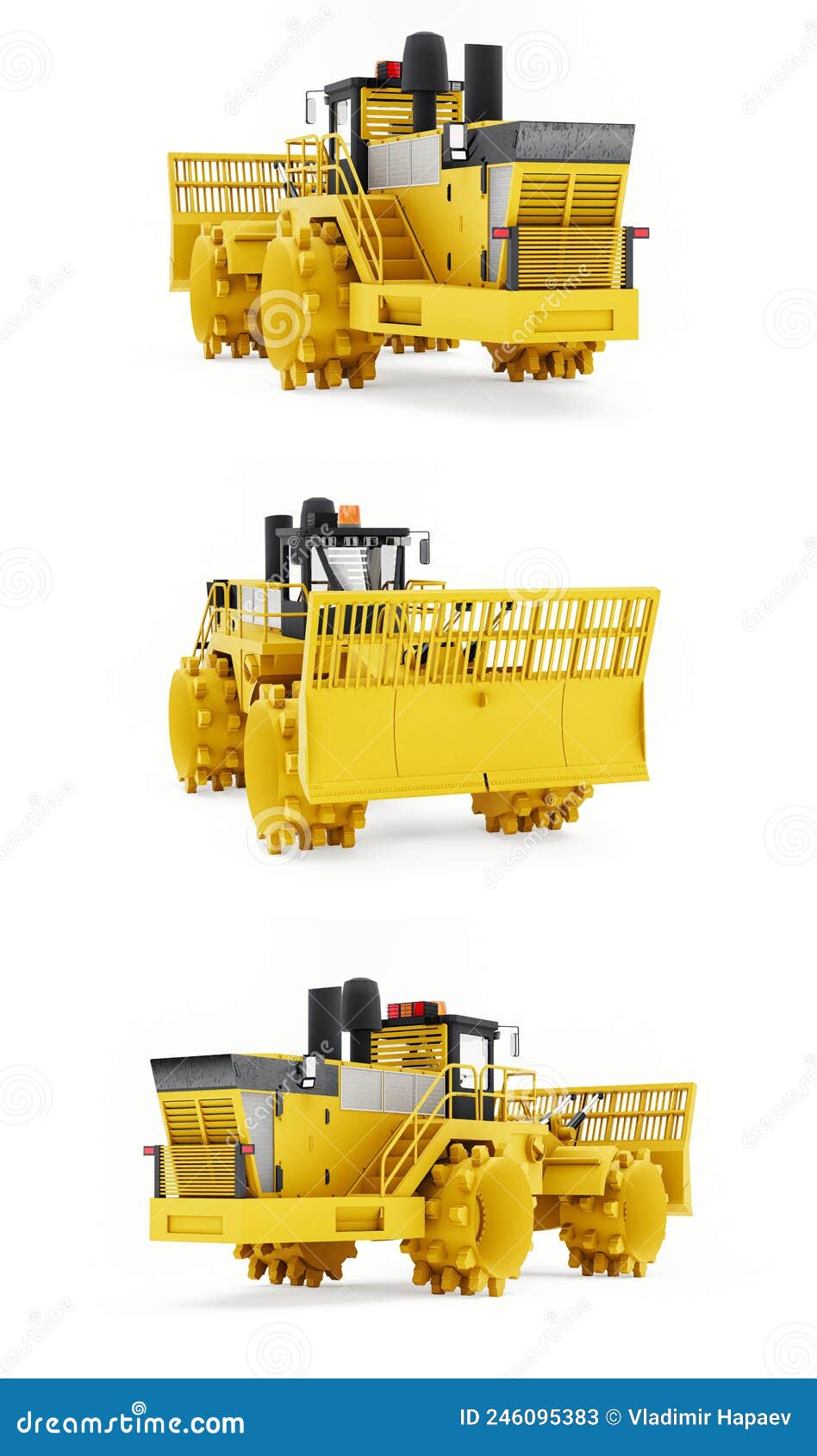 Set Garbage Compactor Machine For Landfills. Industrial Bulldozer For ...