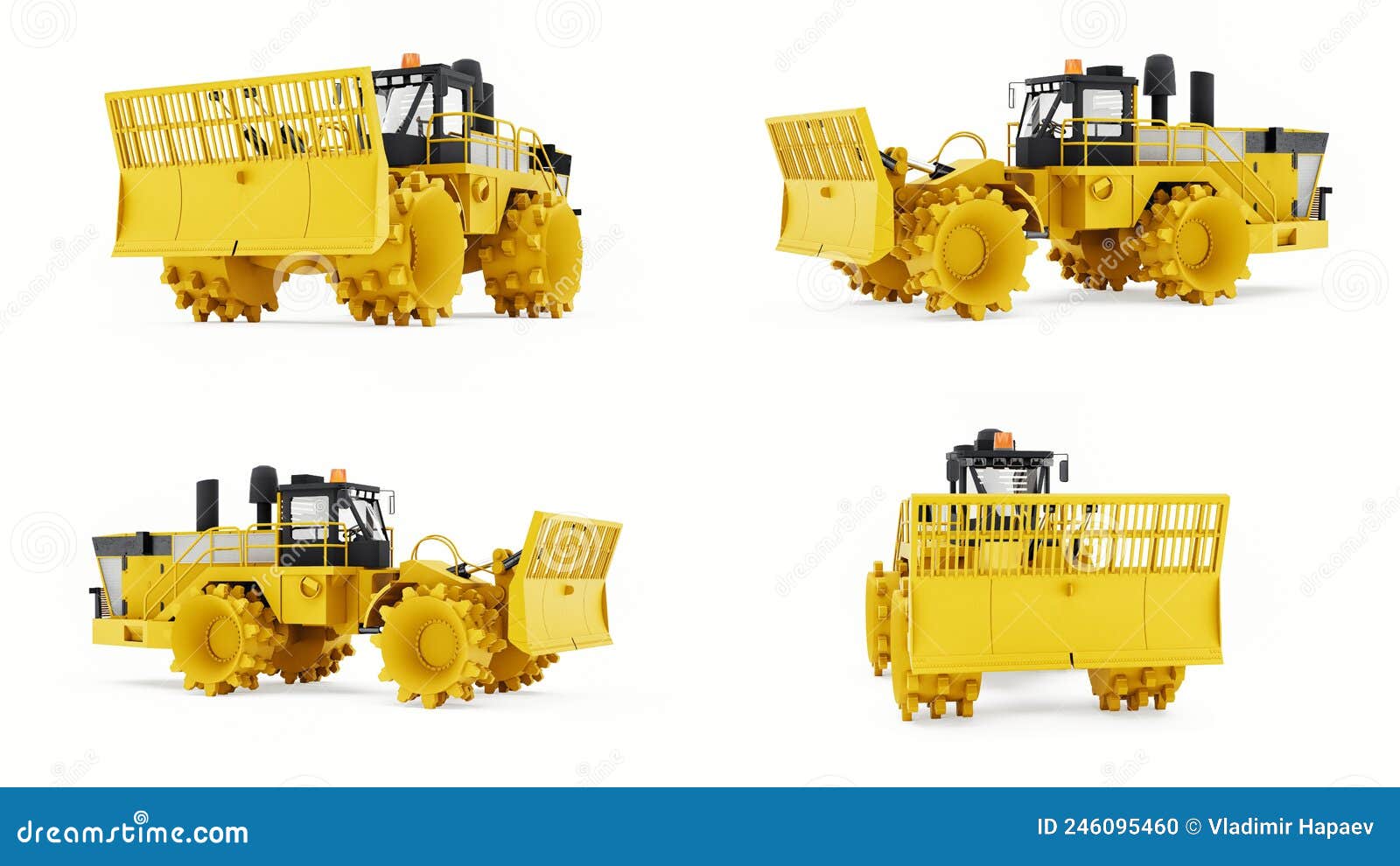 Set Garbage Compactor Machine For Landfills. Industrial Bulldozer For ...