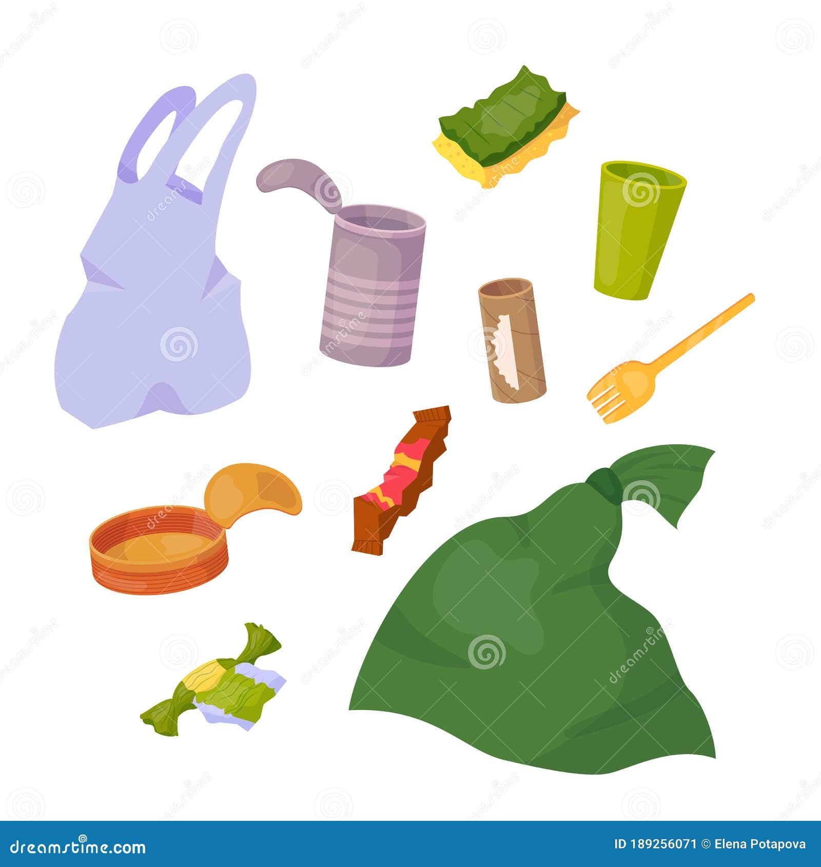 Garbage Objects Cartoon Illustration Set | CartoonDealer.com #33432395