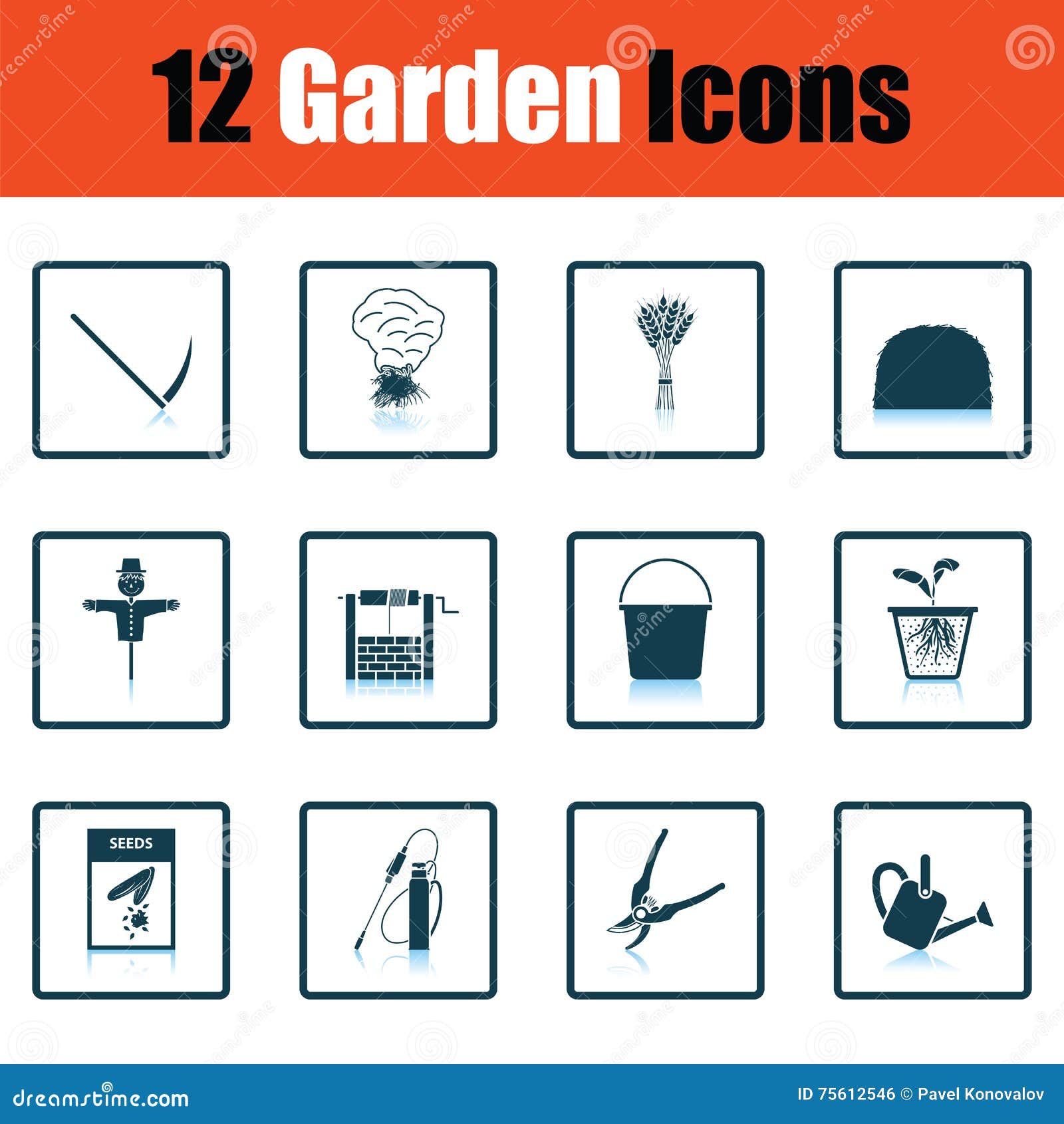 Set of gardening icons stock vector. Illustration of greenhouse - 75612546