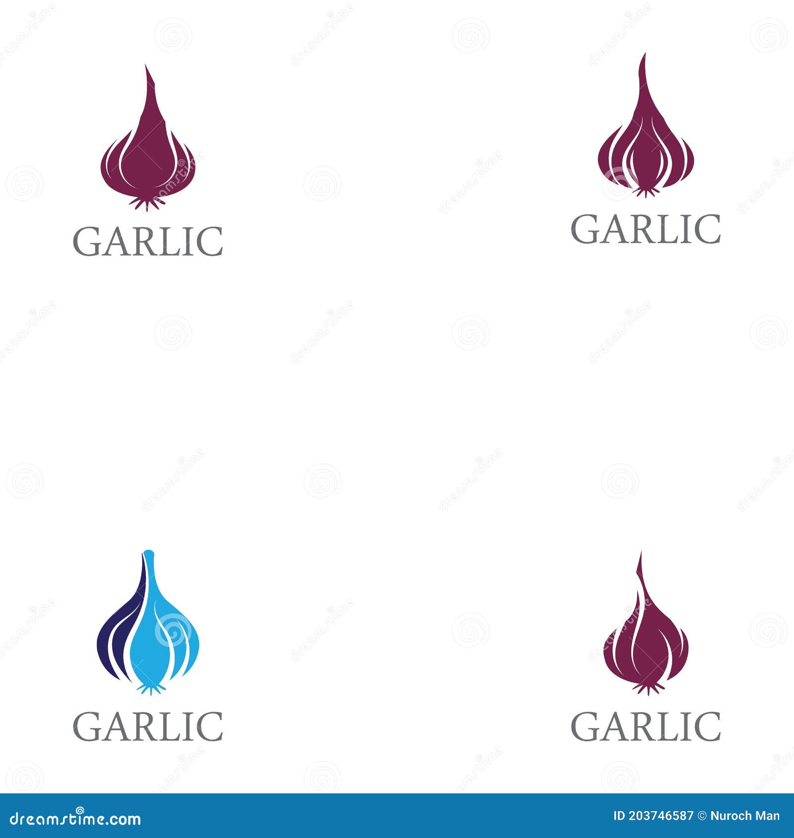 Set of Garlic Logo Icon Symbol Design Vector Illustration. Stock Vector ...