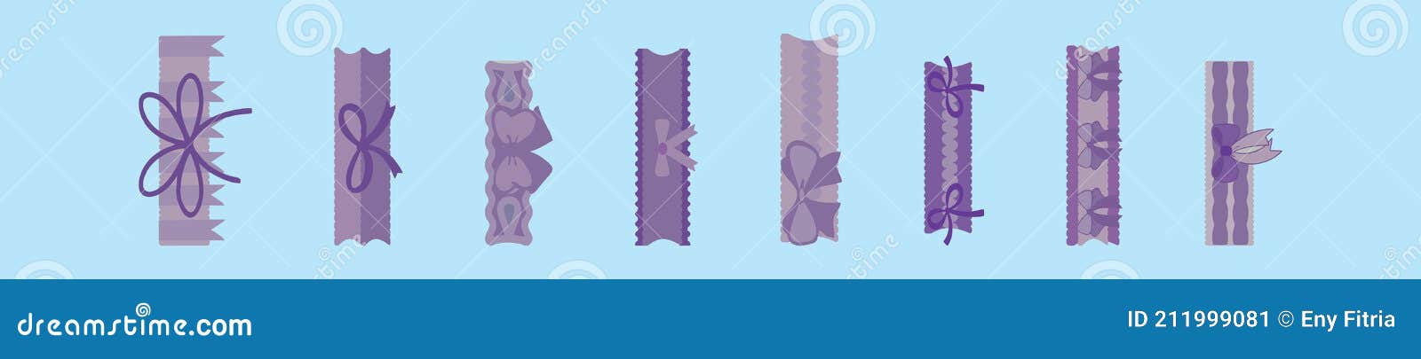 Set of Garter Cartoon Icon Design Template with Various Models. Vector ...