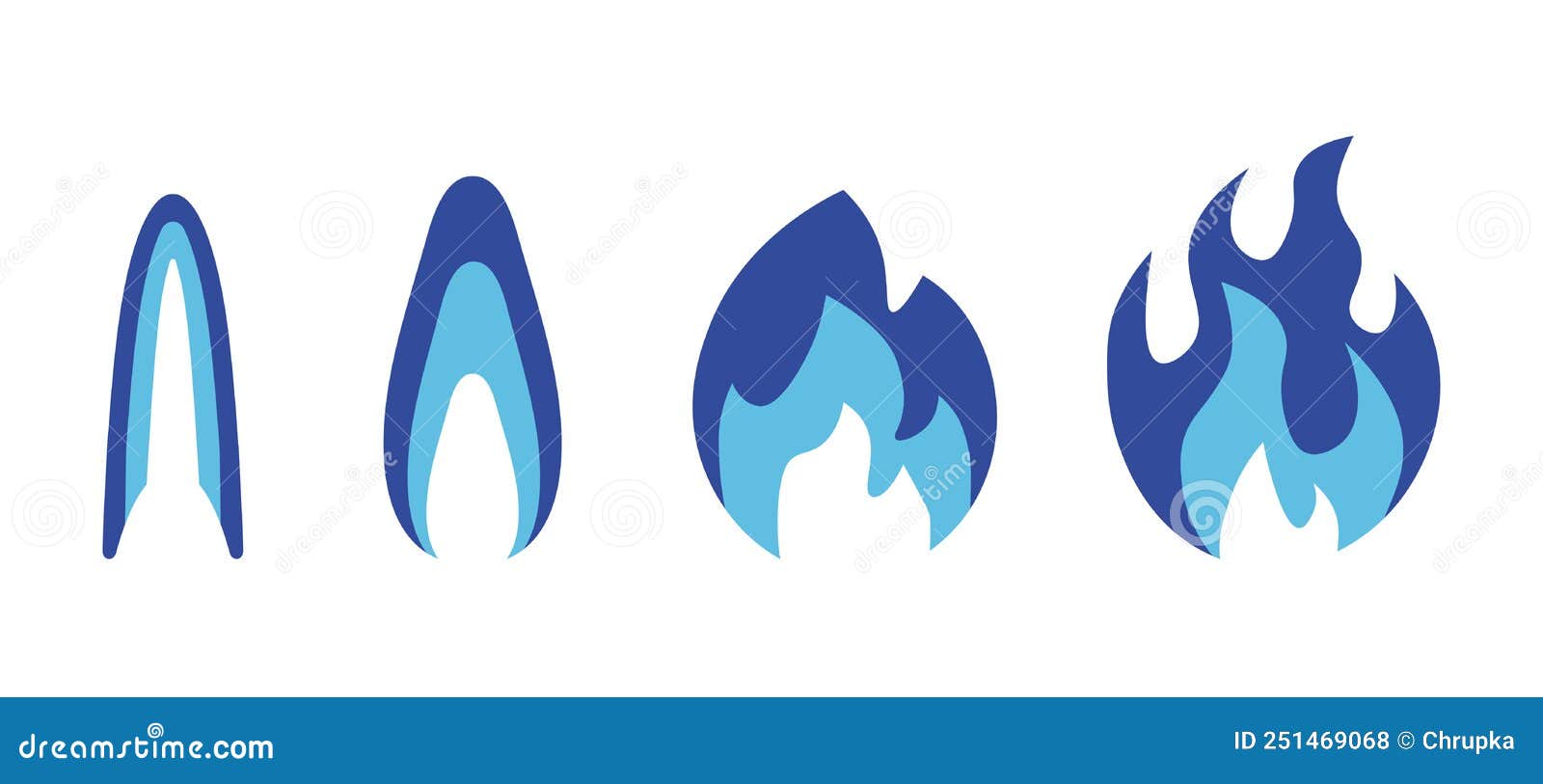 Set of gas fire flames stock vector. Illustration of heat - 251469068