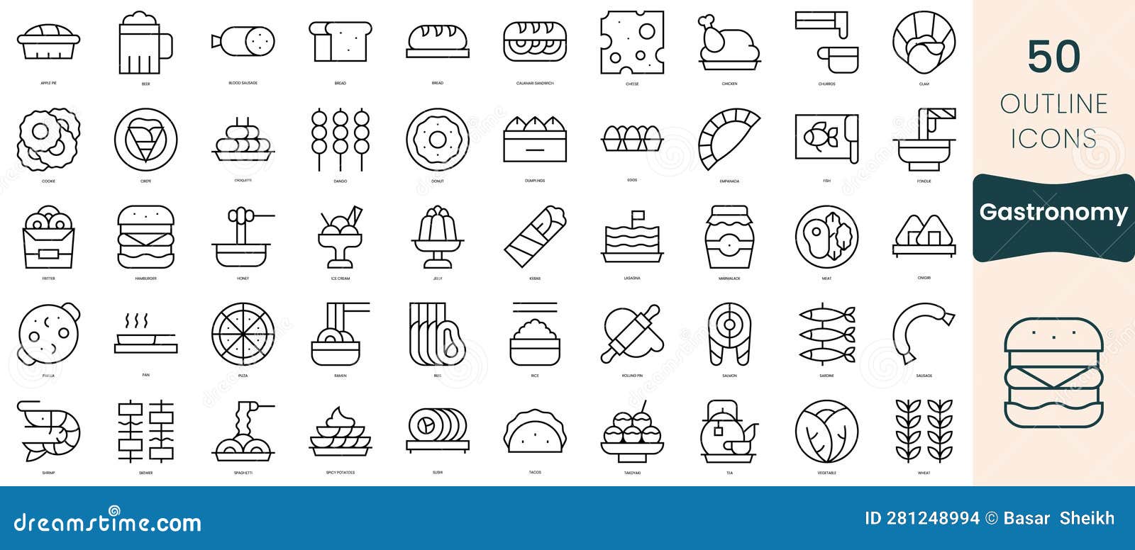 Set of Gastronomy Icons. Thin Linear Style Icons Pack Stock Vector ... Set of Gastronomy Icons. Thin Linear Style Icons Pack Stock Vector ...
