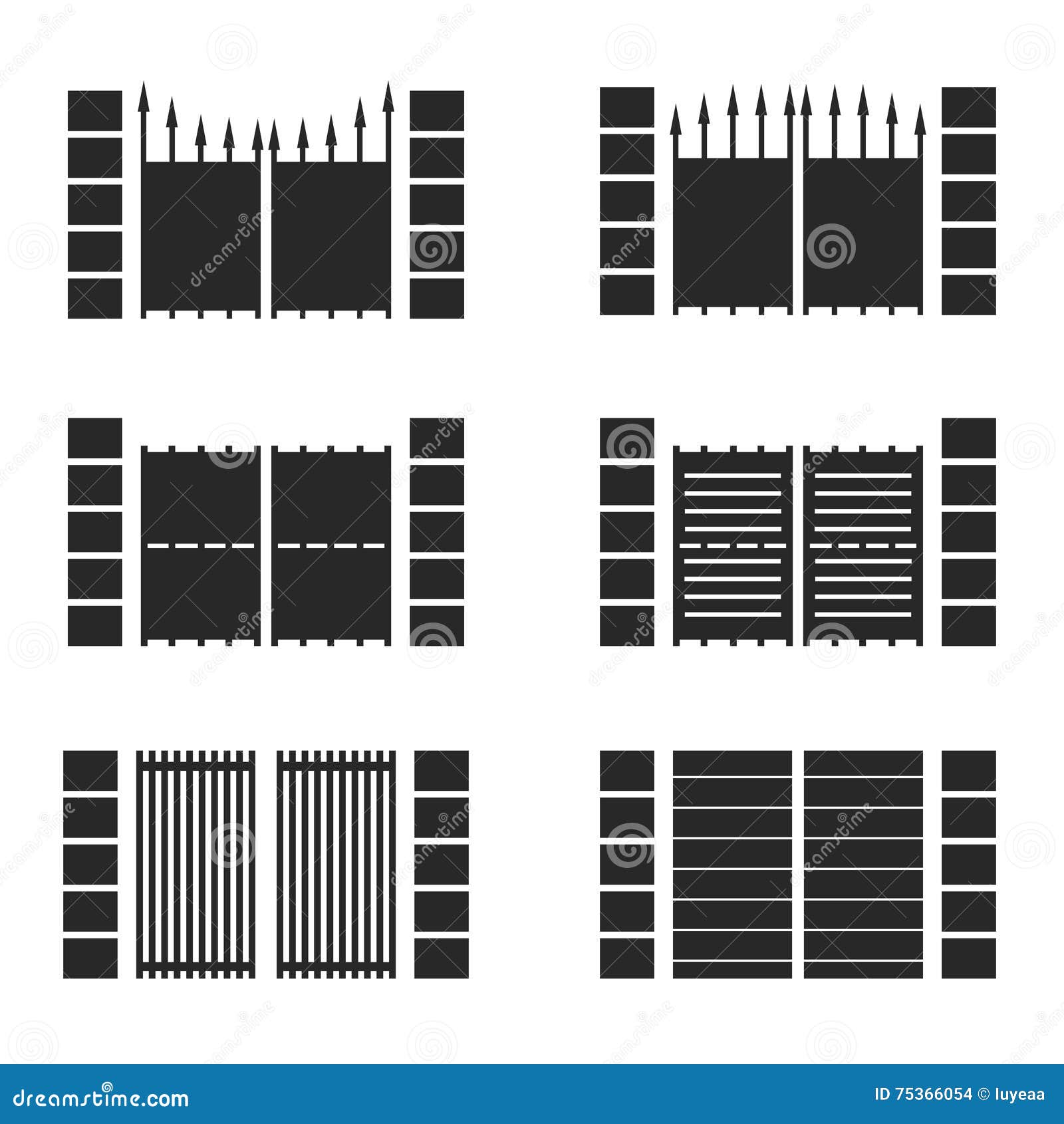 Set of gate icon. Vector stock vector. Illustration of closed - 75366054