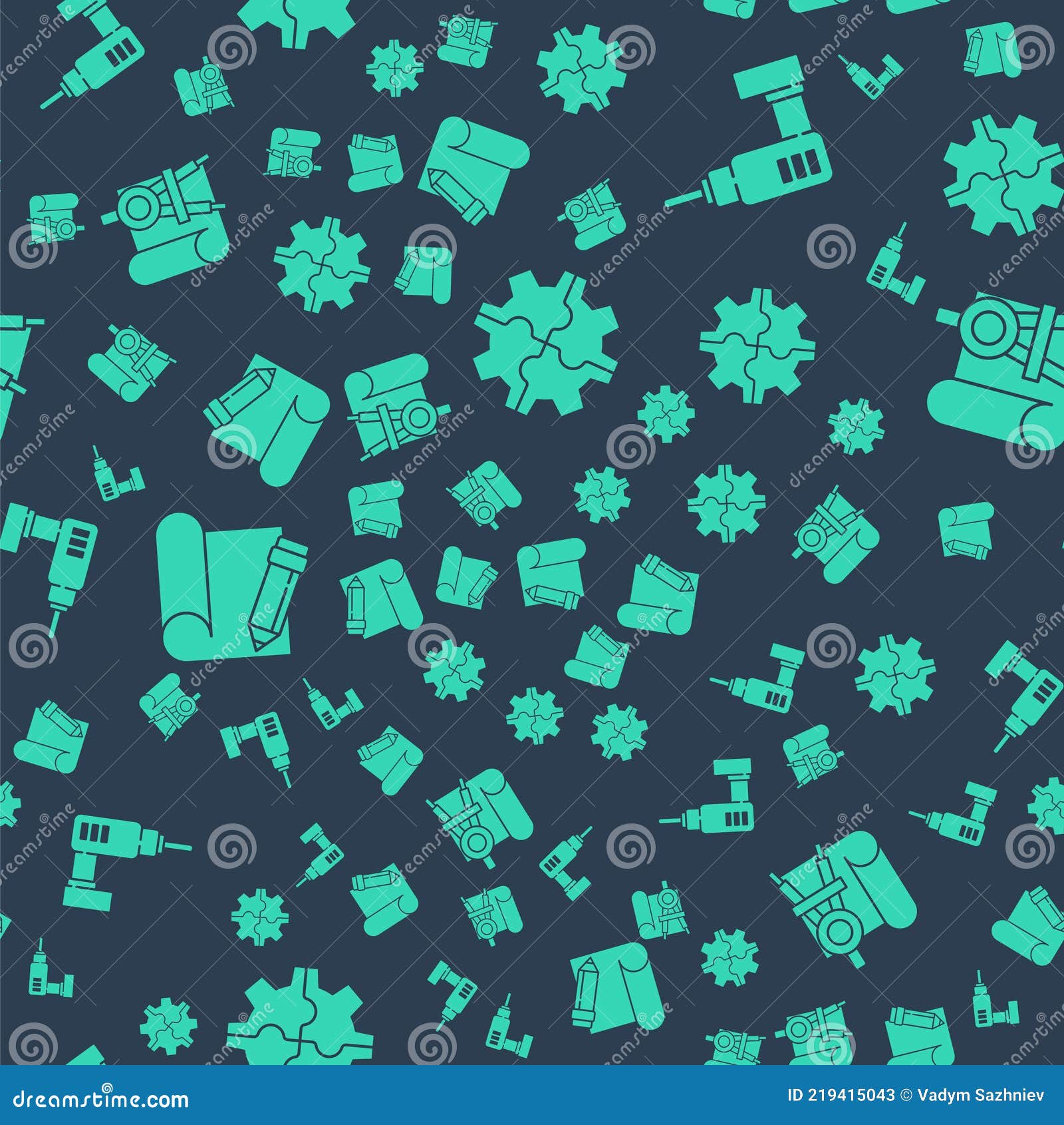 Set Gear, Electric Drill Machine, Graphing Paper and Pencil and ...