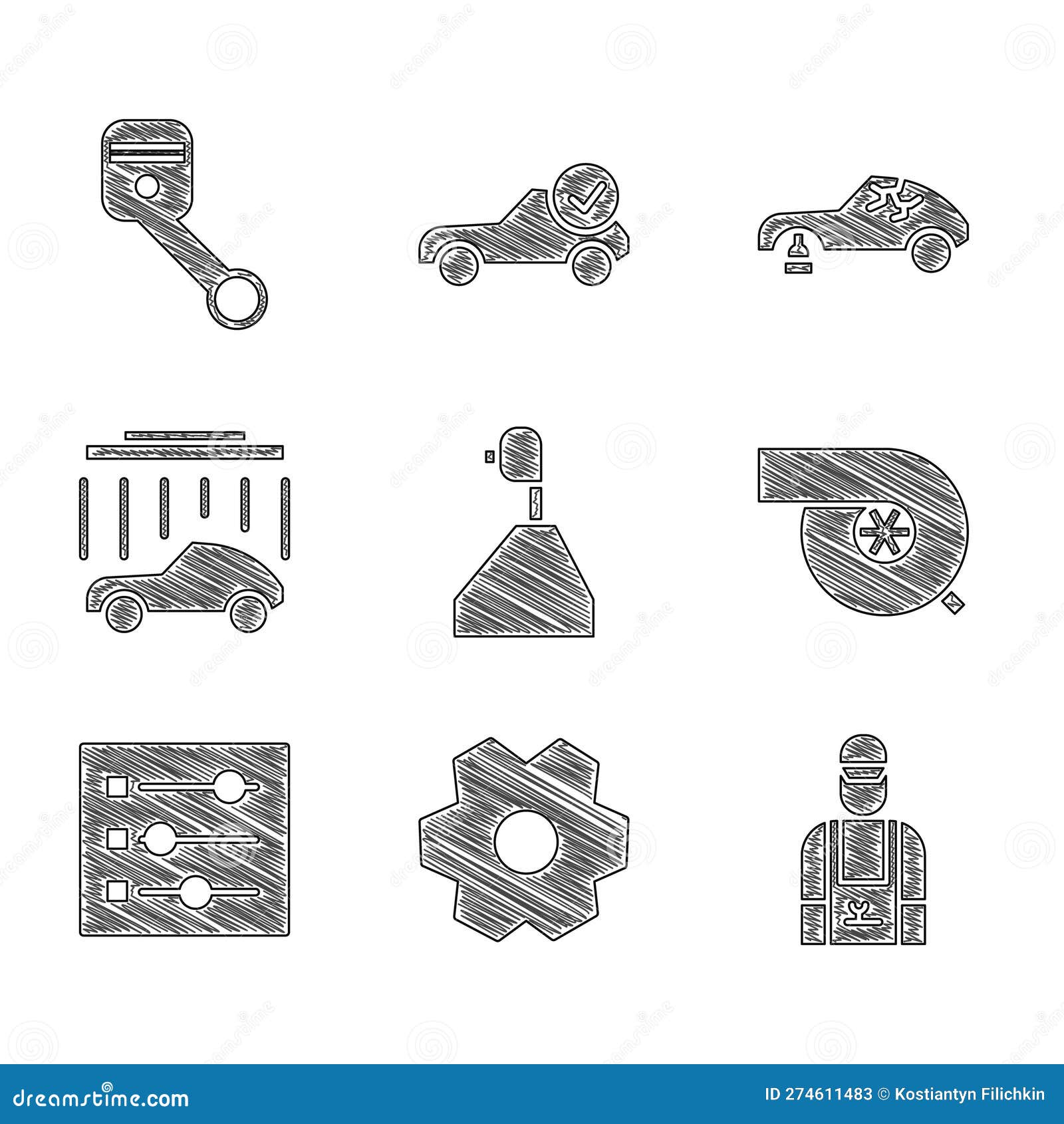 Set Gear Shifter, Car Mechanic, Automotive Turbocharger, Settings, Wash ... Set Gear Shifter, Car Mechanic, Automotive Turbocharger, Settings, Wash ...