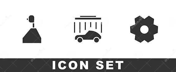 Set Gear Shifter, Car Wash and Icon. Vector Stock Vector - Illustration ... Set Gear Shifter, Car Wash and Icon. Vector Stock Vector - Illustration ...