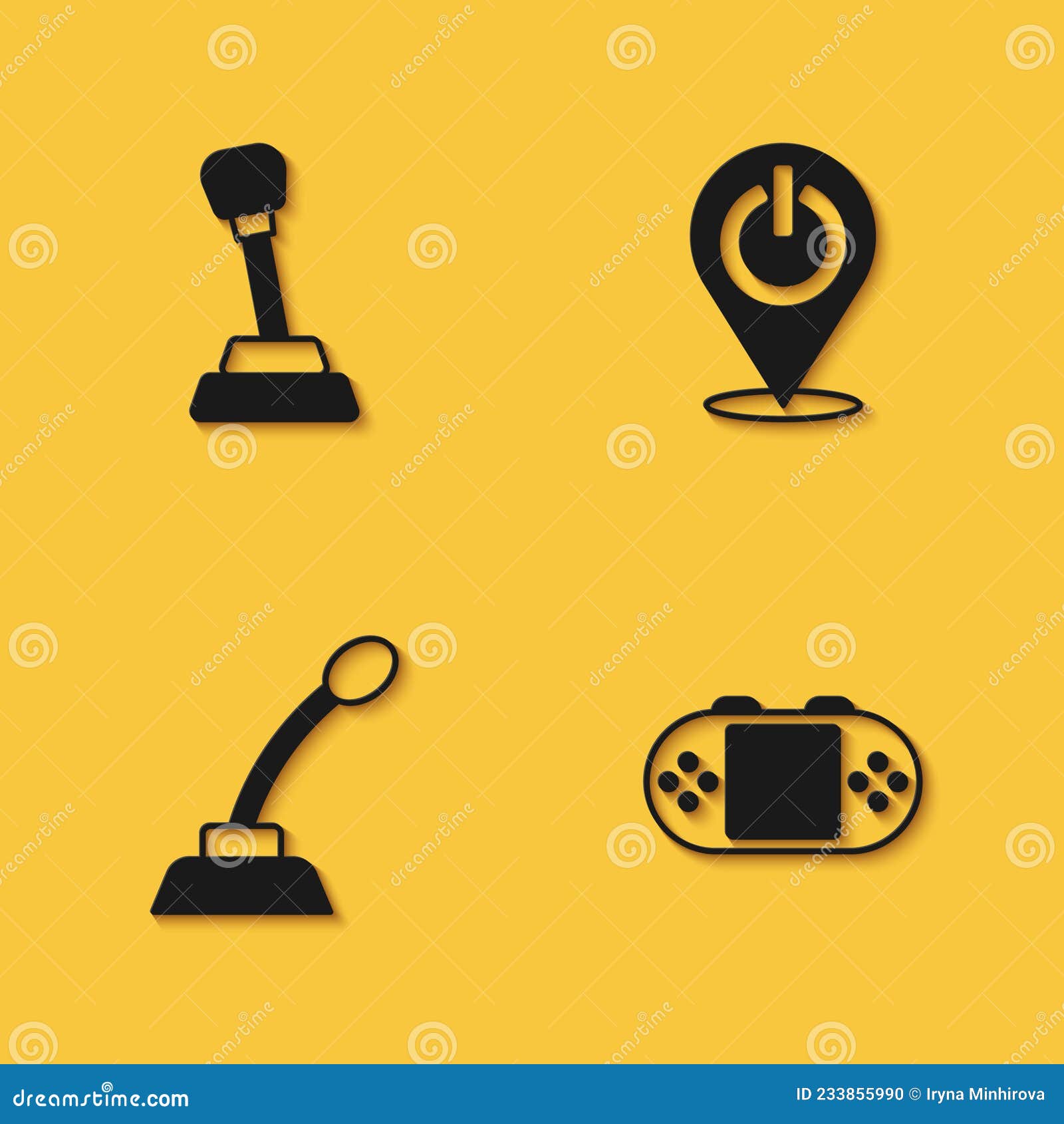 Set Gear Shifter, Portable Video Game Console, Microphone and Power ...