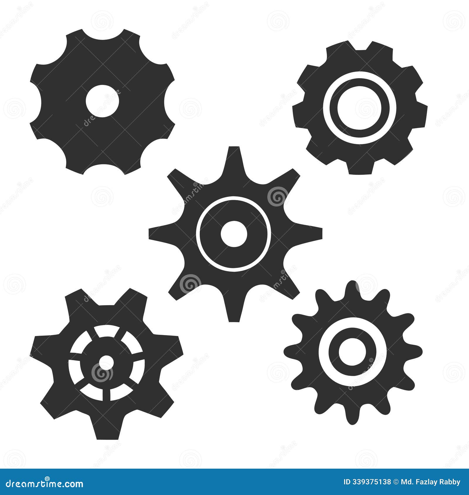 Set Of Tooth Patterns On White Isolated Background Royalty-Free ...