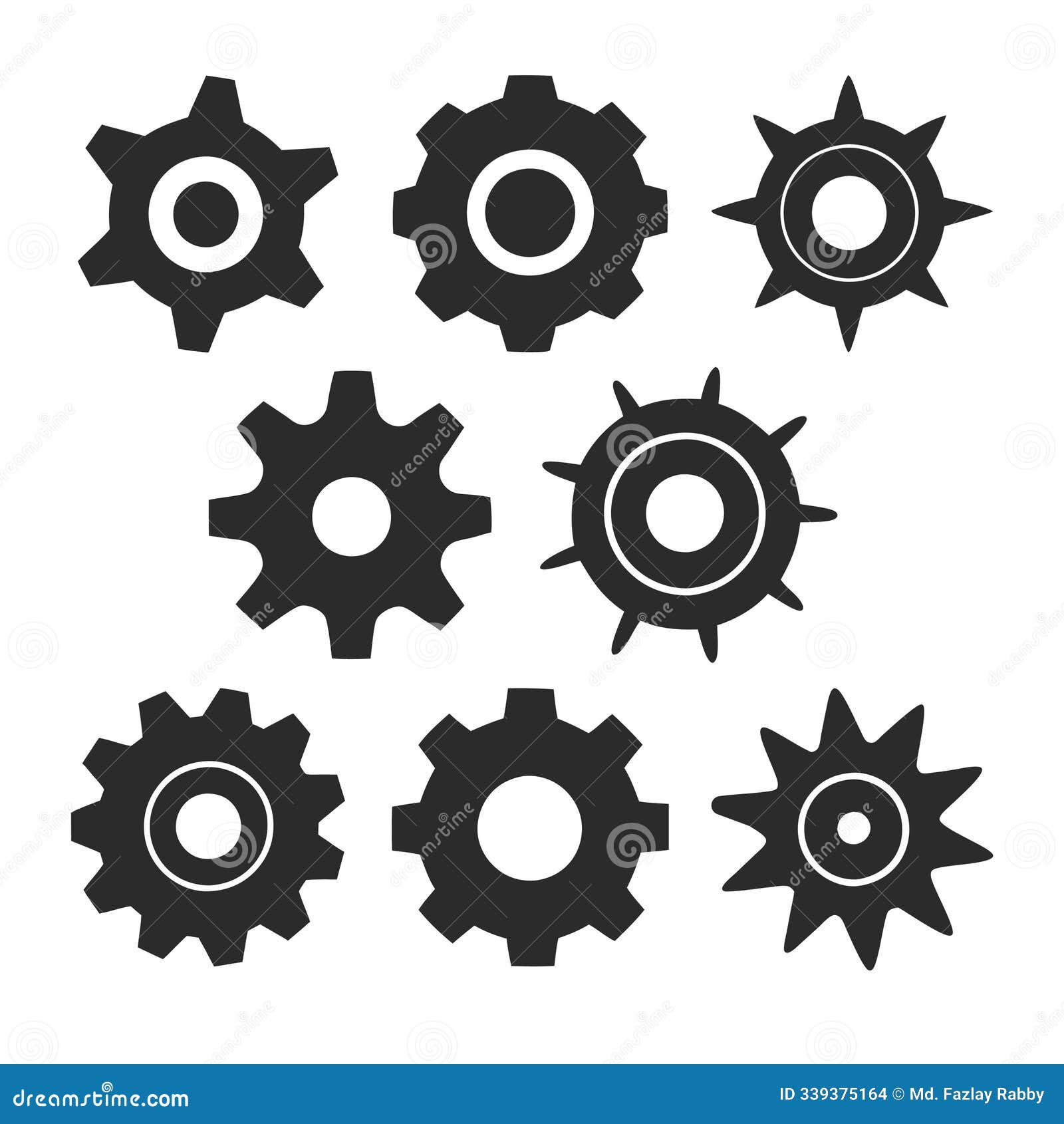 Set Of Tooth Patterns On White Isolated Background Royalty-Free ...