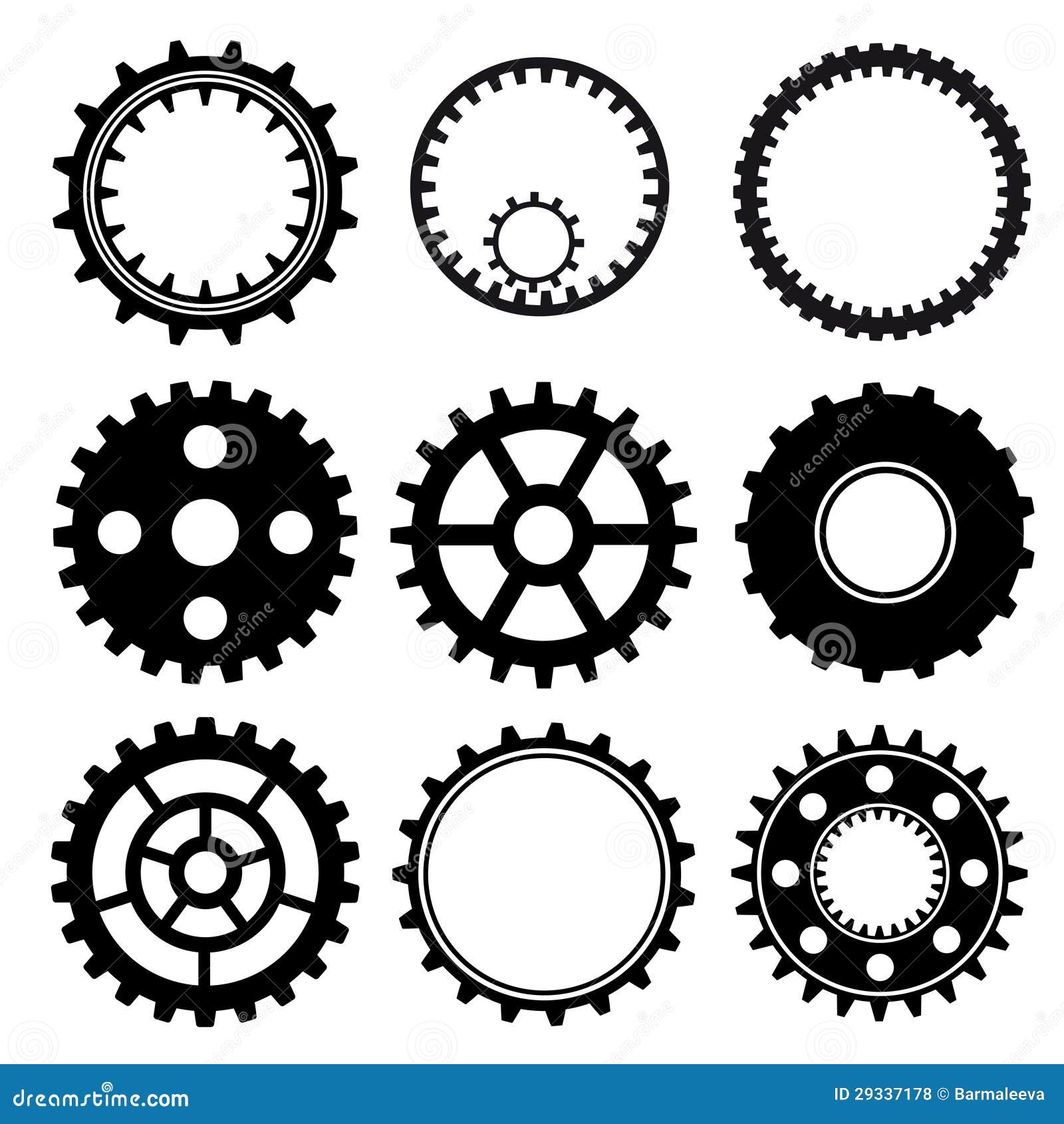 Set of gear wheels stock vector. Illustration of industry - 29337178