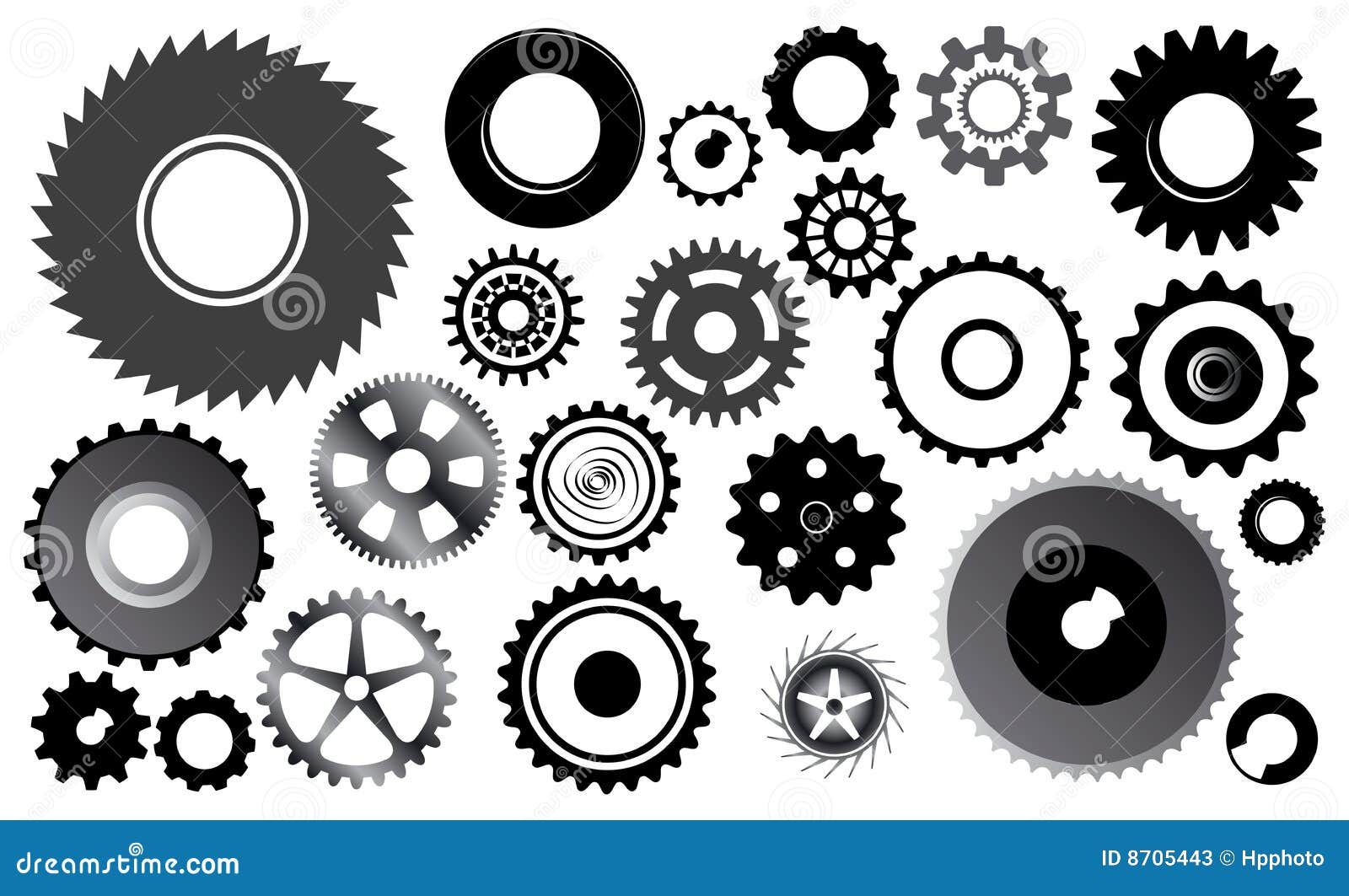 Set of gear wheels stock vector. Illustration of mechanism - 8705443