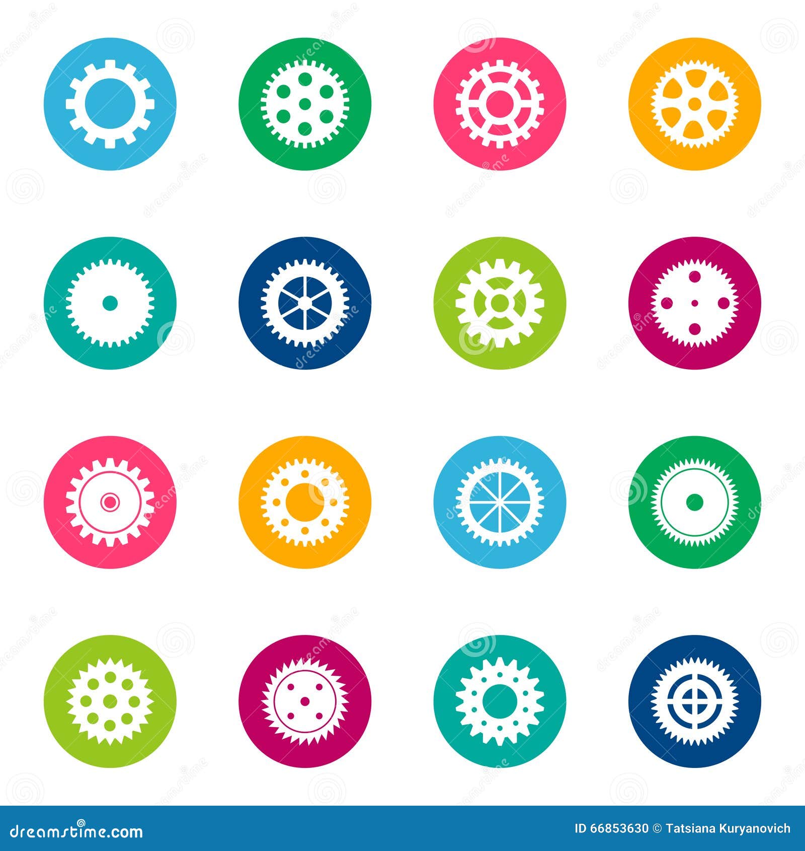 Set of Gear Wheels on Color Background, Illustration Stock Vector ...