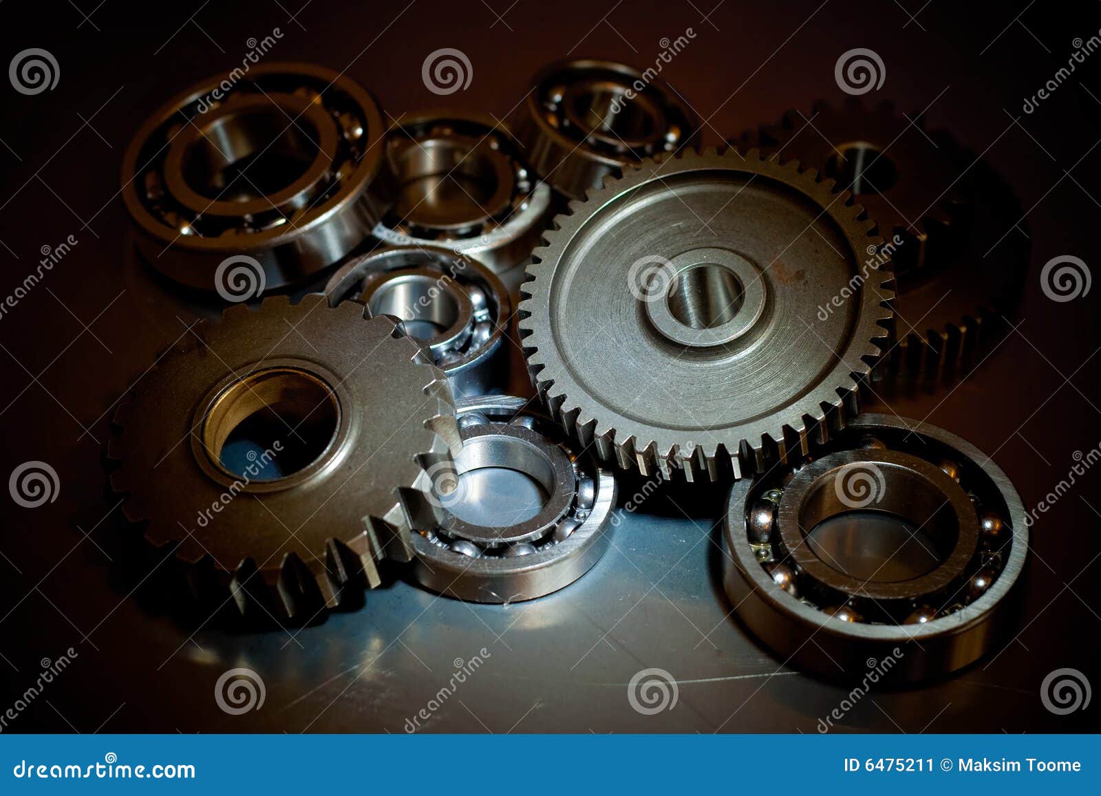 Set of Gears and Ball-bearings Stock Image - Image of connect ...