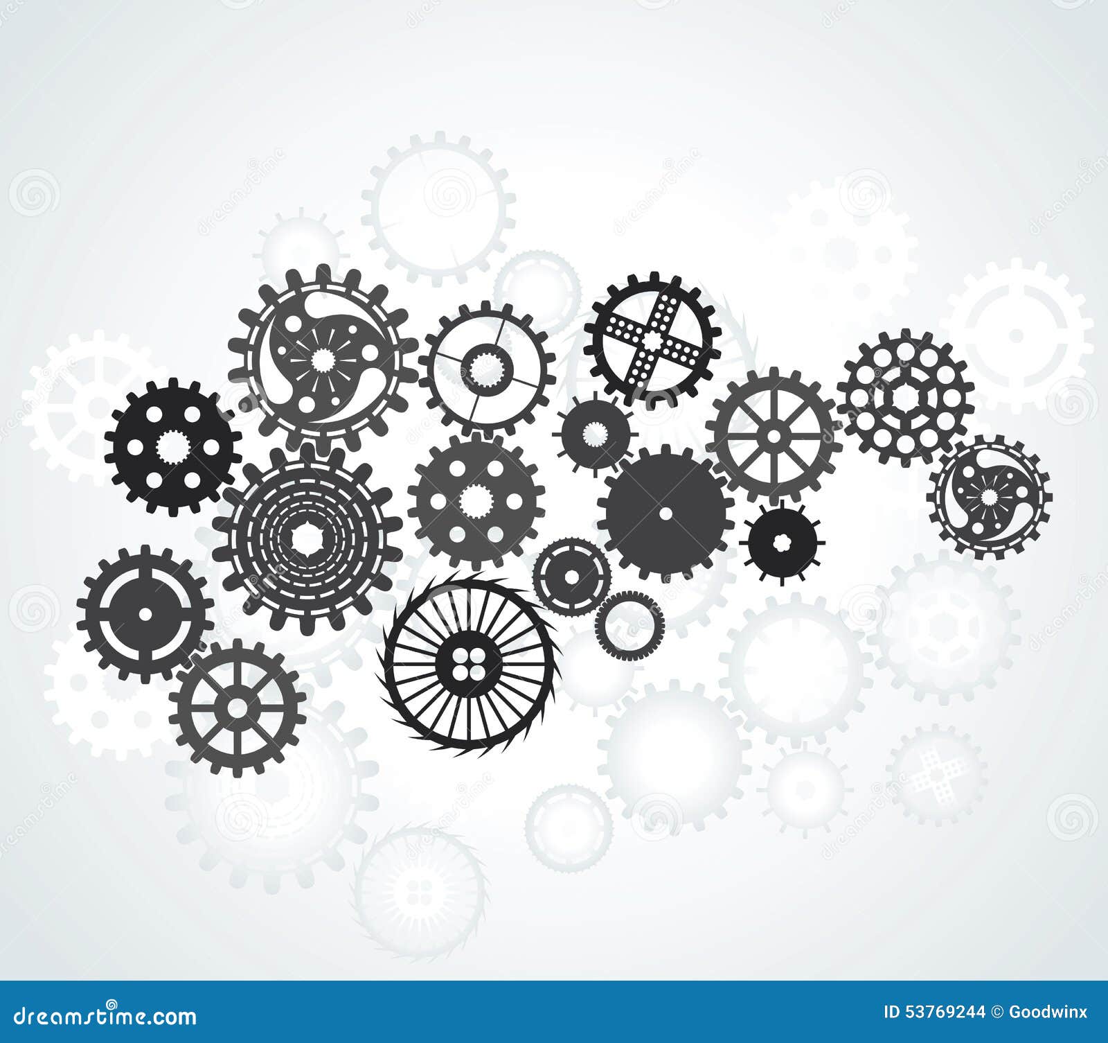 Gears Of Different Sizes And Thicknesses Are Connected To Each Other ...