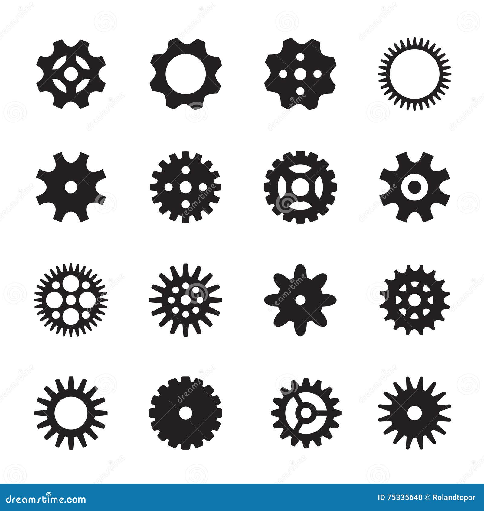 Set of Gears. Vector Illustration Stock Illustration - Illustration of ...