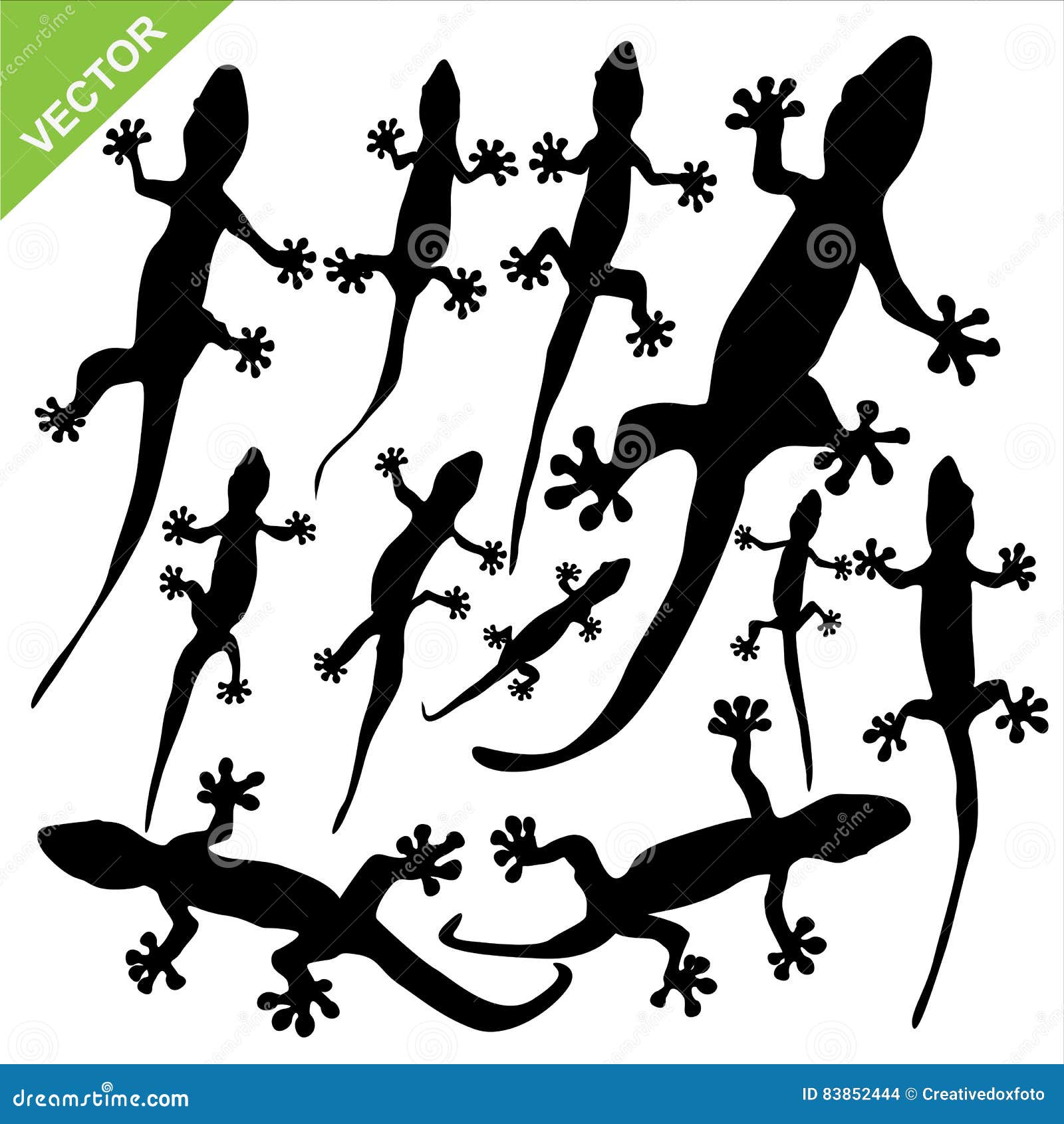 Gecko silhouette vector stock vector. Illustration of gekko - 83852444
