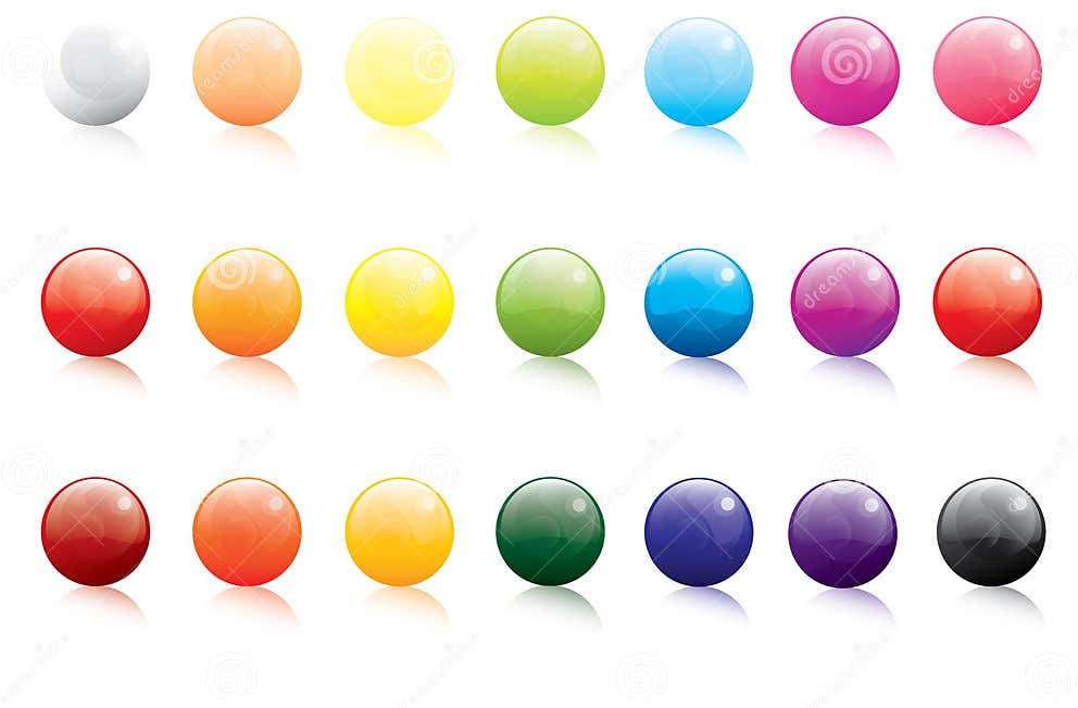 Set of Gel Filled Icon Buttons Stock Vector - Illustration of round ...