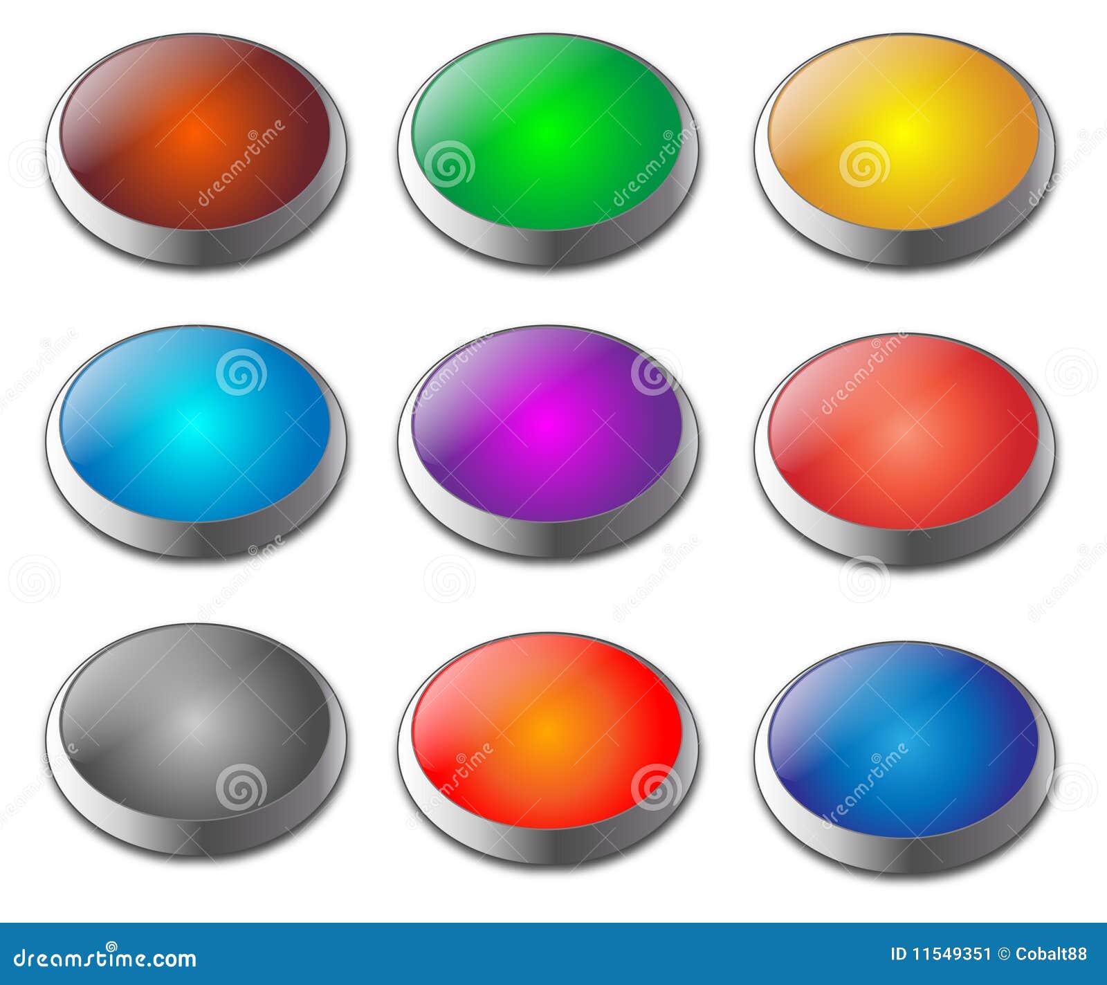 Set of Gel Metallic Blank Web Buttons Stock Vector - Illustration of ...